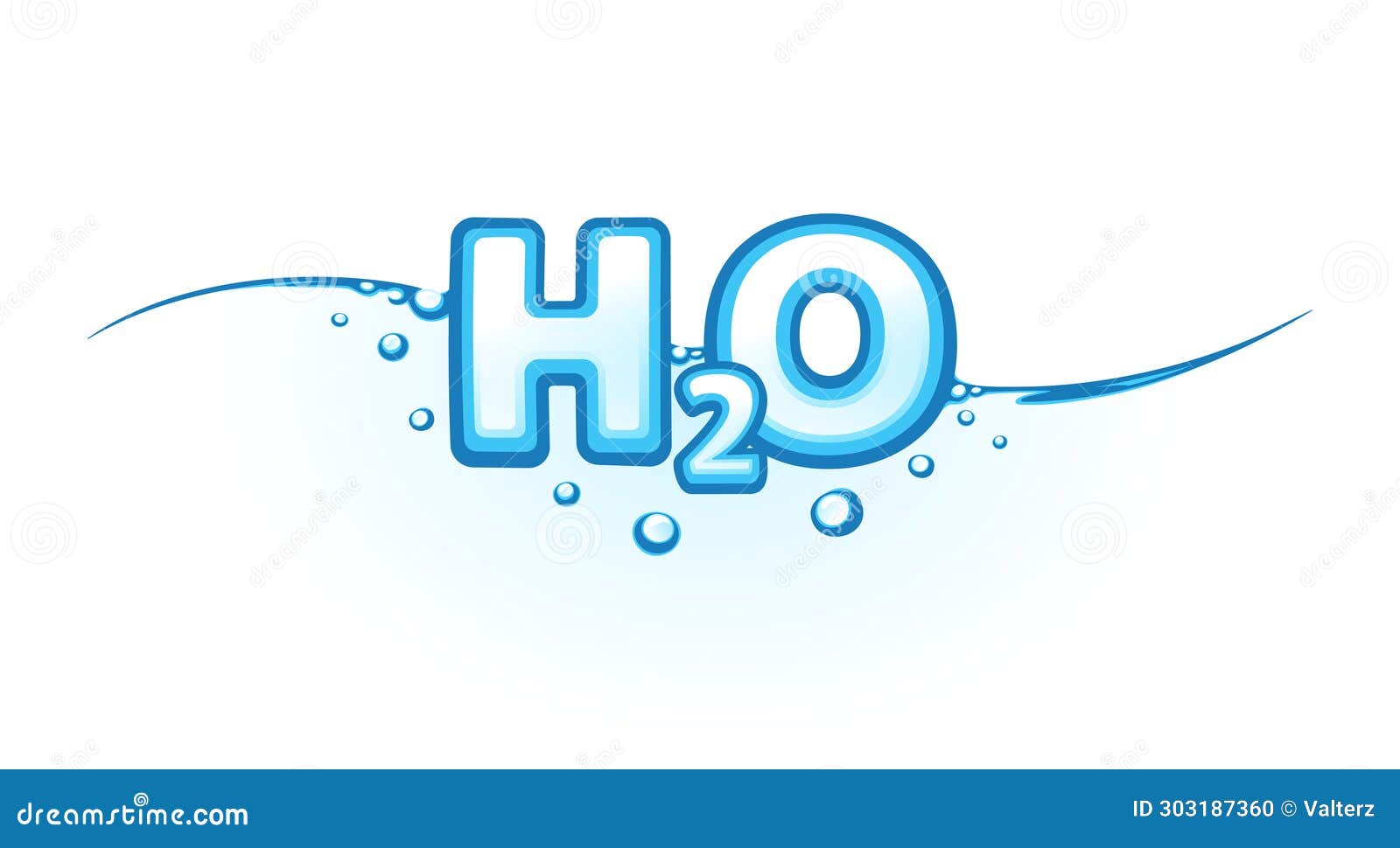H2O Illustration. Chemical Formula of Water Stock Illustration ...