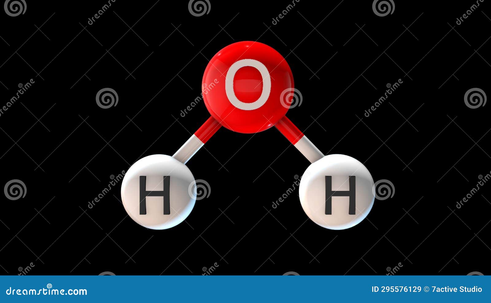 H2O or Water Structure 3D Illustration Stock Illustration ...