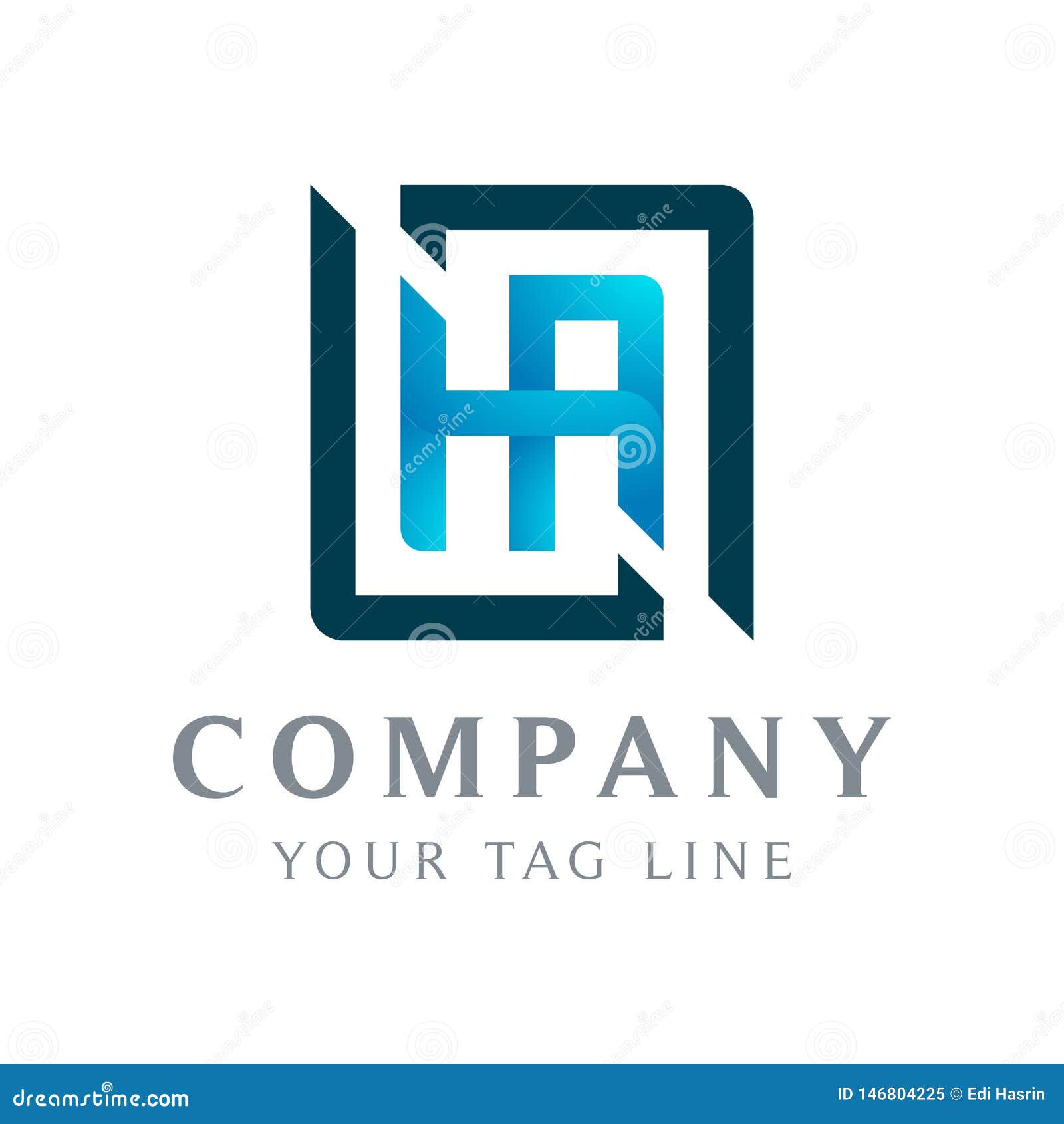 HA Abstract Logo, the Box Surrounding it Stock Vector - Illustration of ...