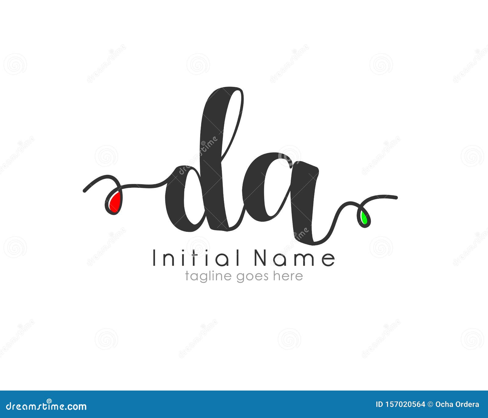 DA Signature Initial Logo Template Vector. Initial Signature Logo ...