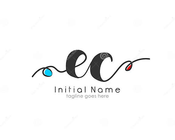 EC Signature Initial Logo Template Vector. Initial Signature Logo ...
