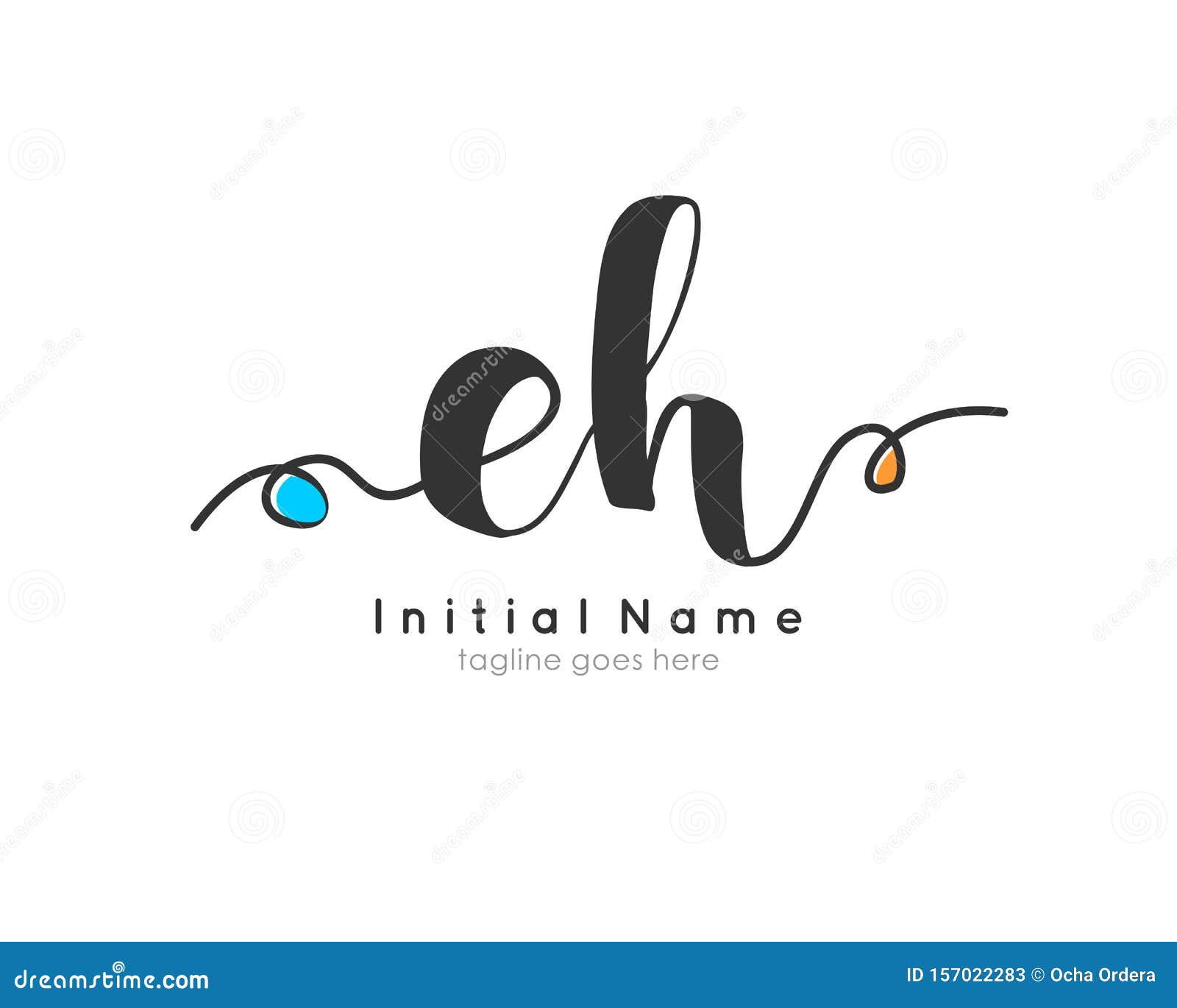 EH Signature Initial Logo Template Vector. Initial Signature Logo ...