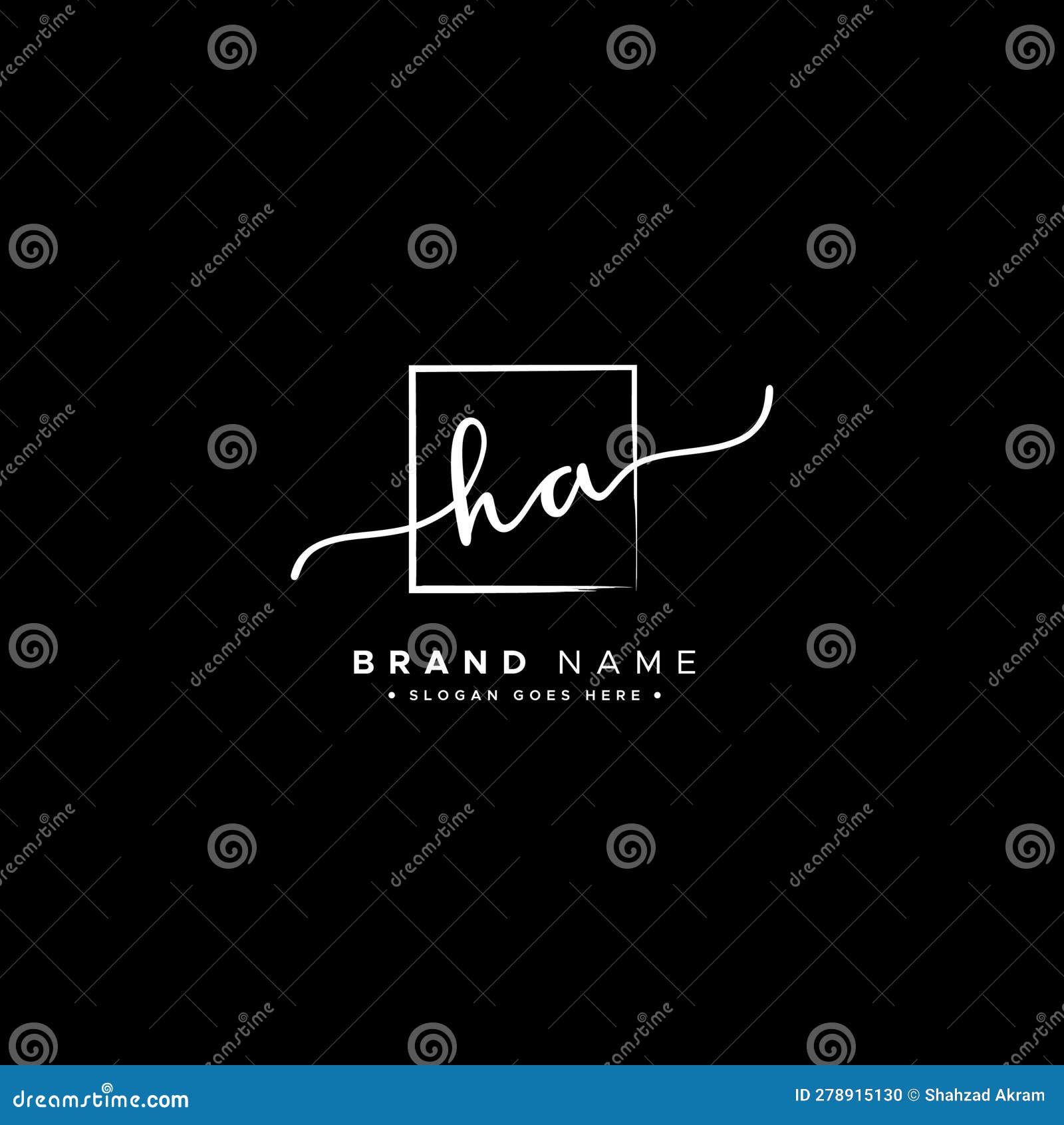 HA Initial Letter Signature Logo Template - Handwritten Vector Logo ...