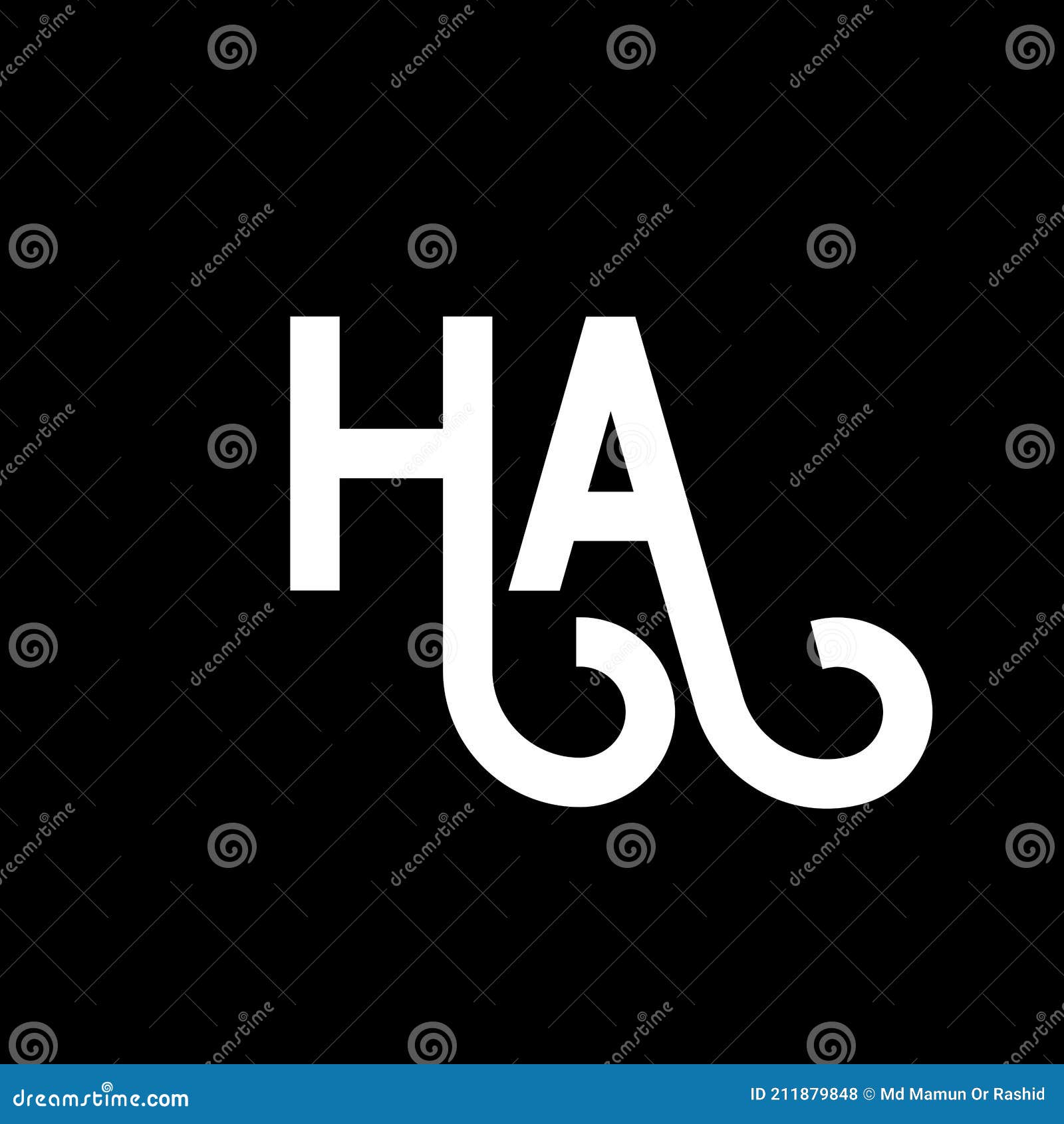 HA Letter Logo Design on Black Background. HA Creative Initials Letter ...