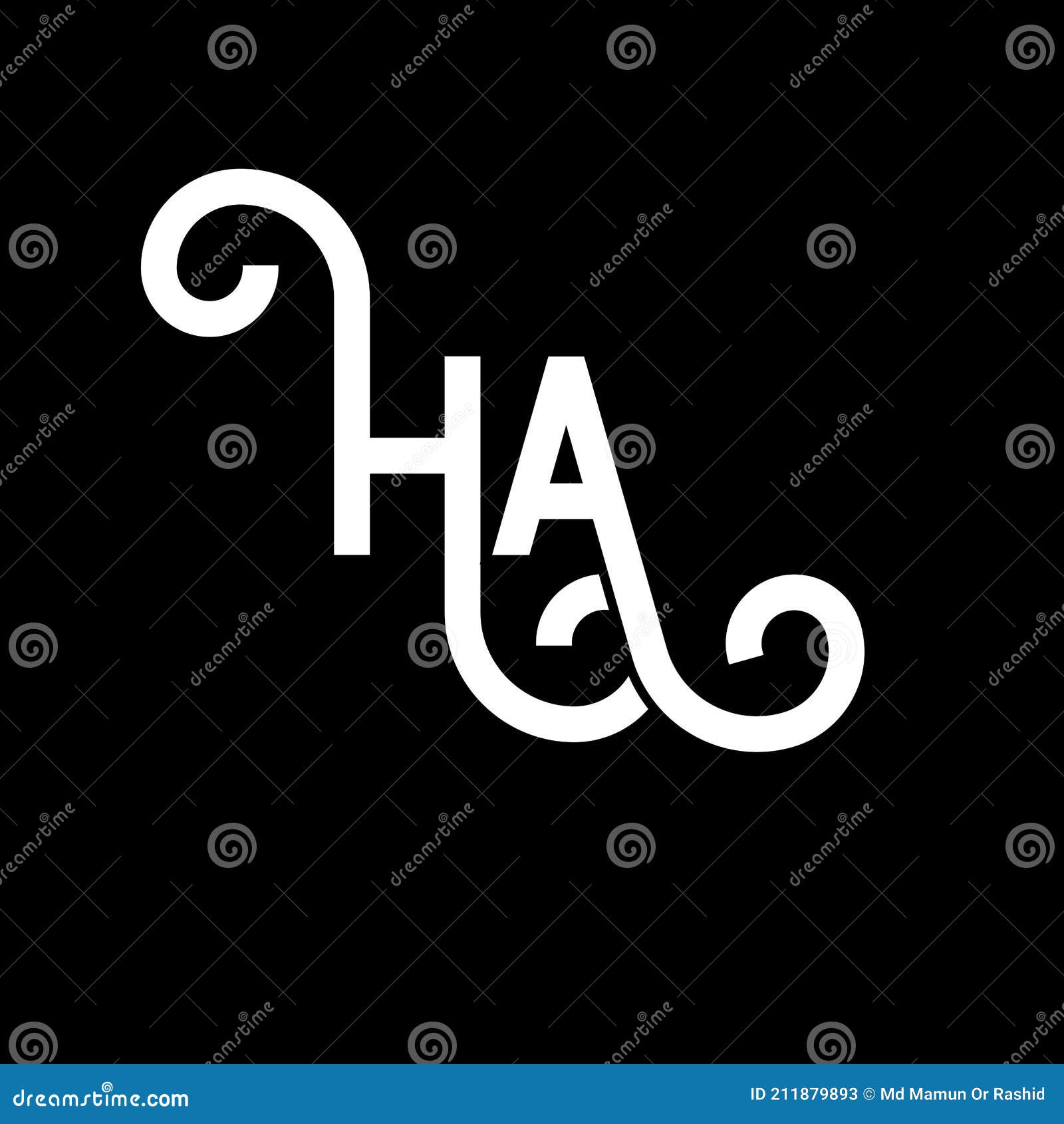 HA Letter Logo Design on Black Background. HA Creative Initials Letter ...