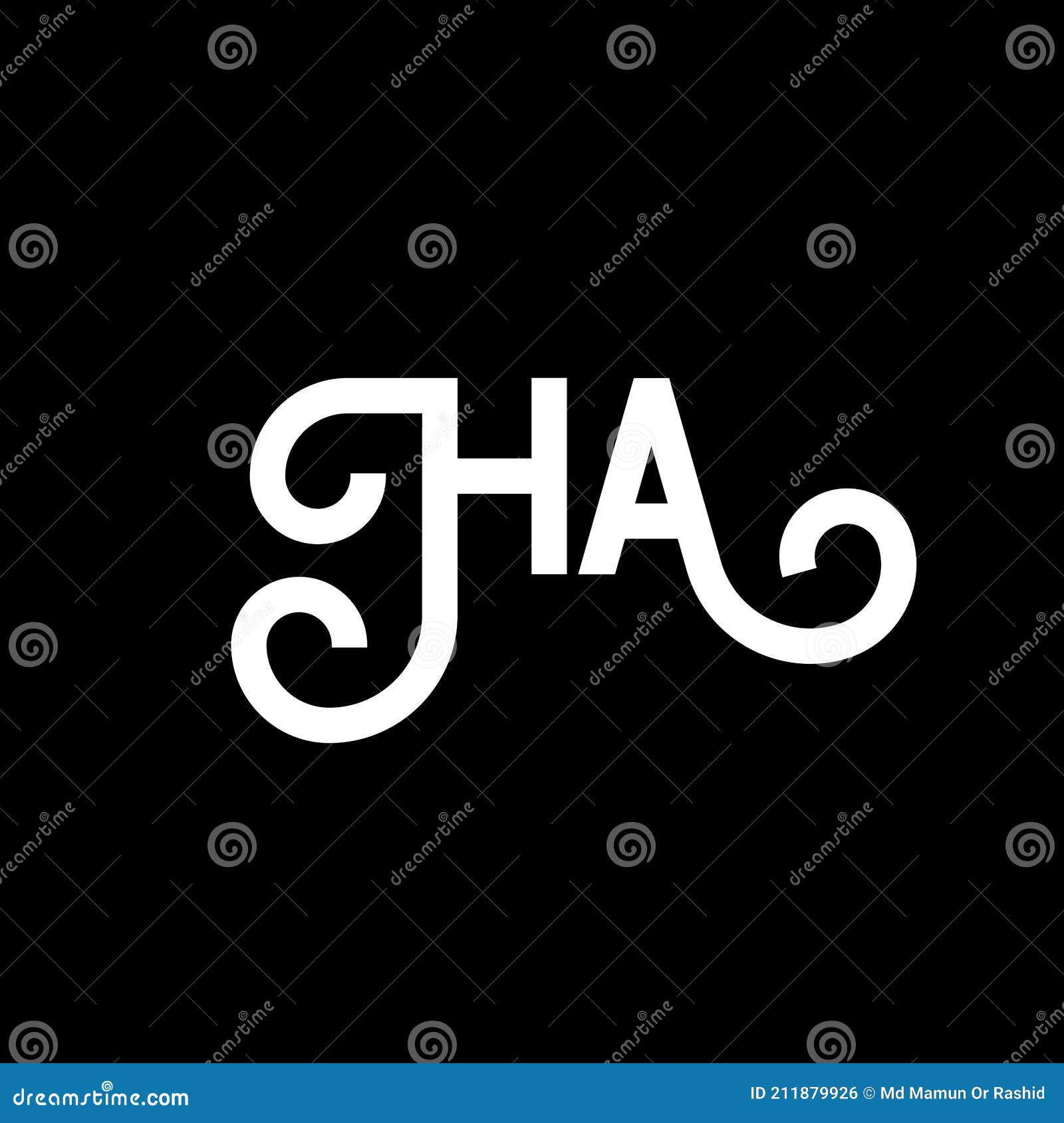 HA Letter Logo Design on Black Background. HA Creative Initials Letter ...