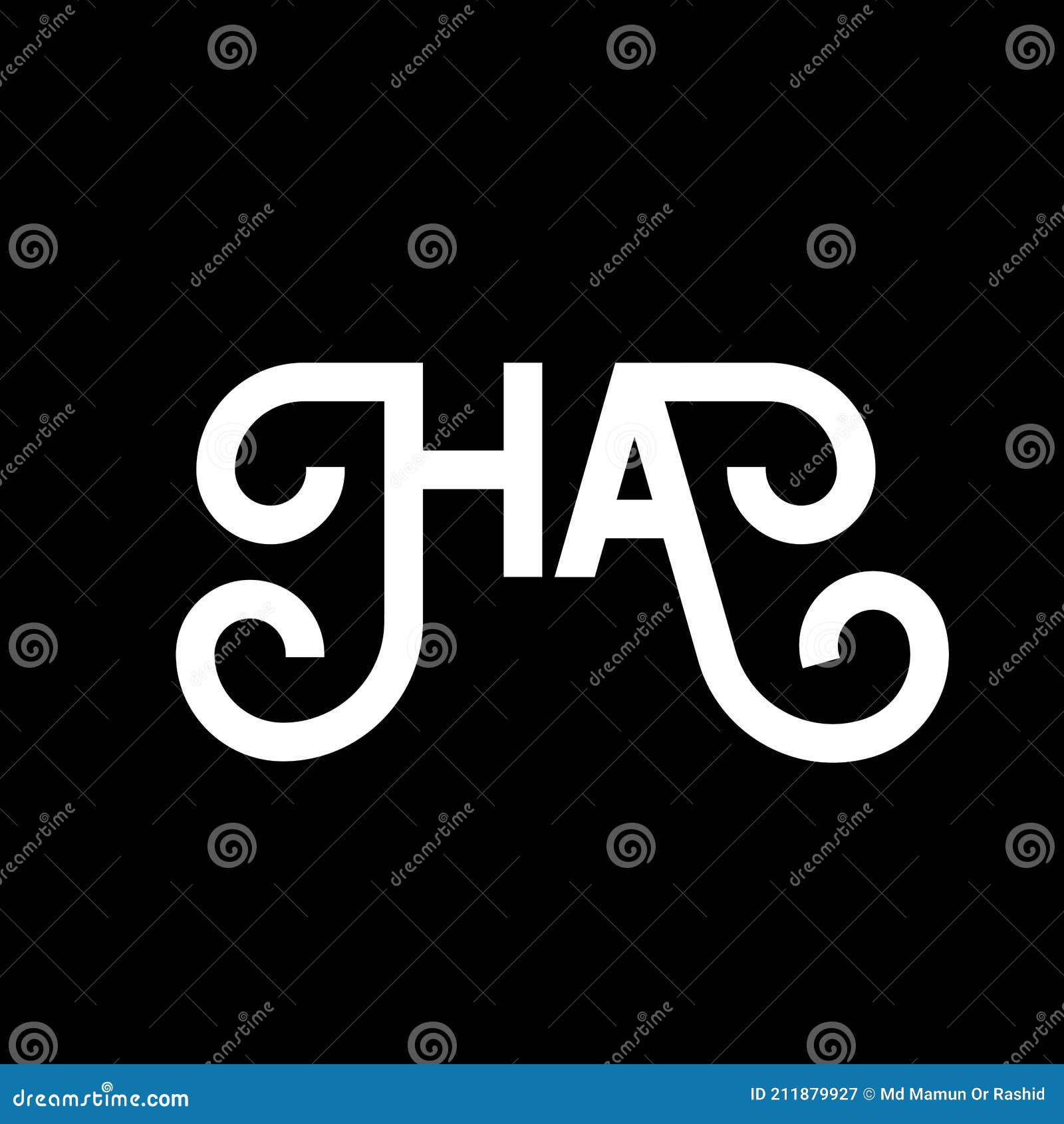 HA Letter Logo Design on Black Background. HA Creative Initials Letter ...