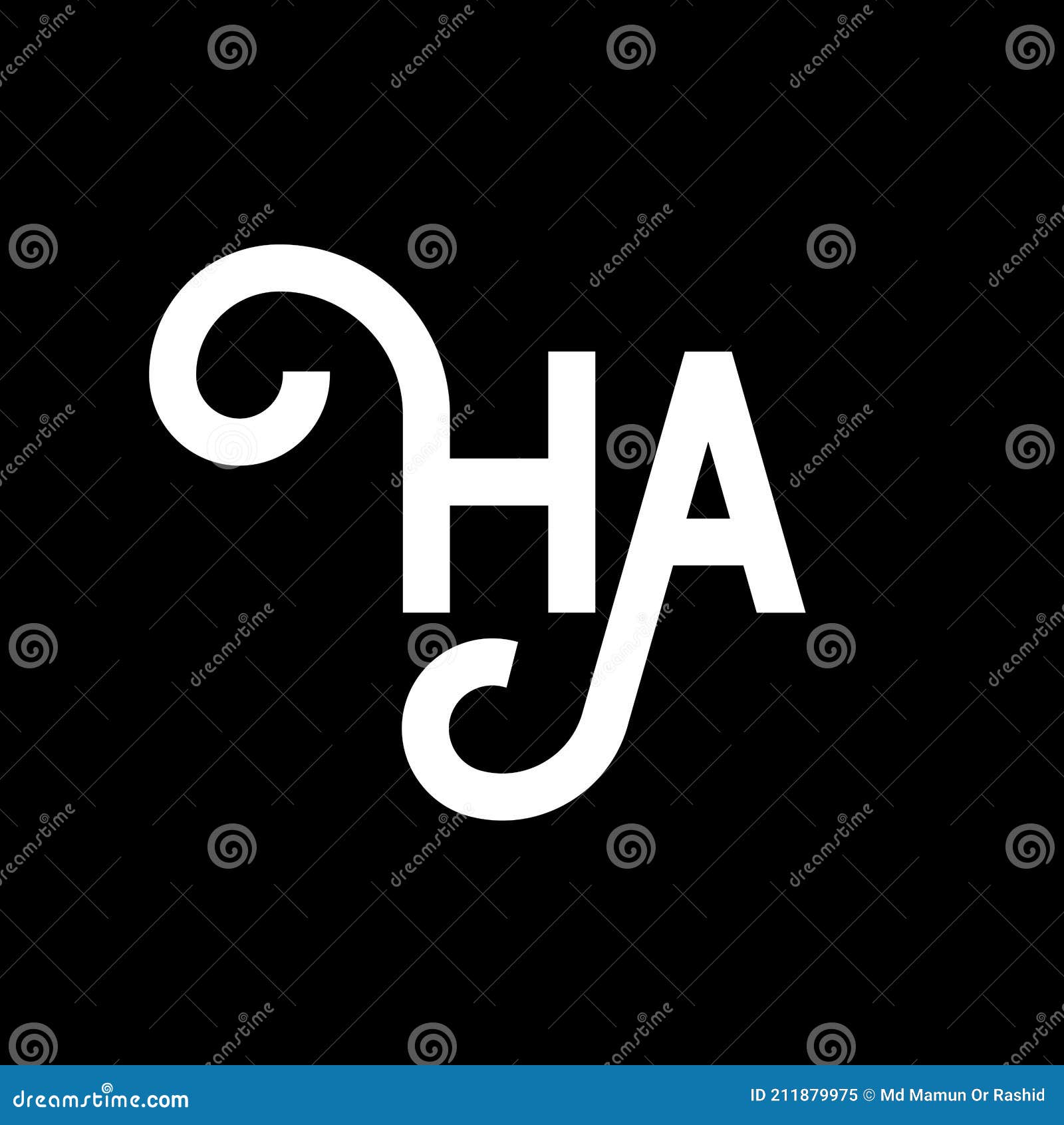 HA Letter Logo Design on Black Background. HA Creative Initials Letter ...