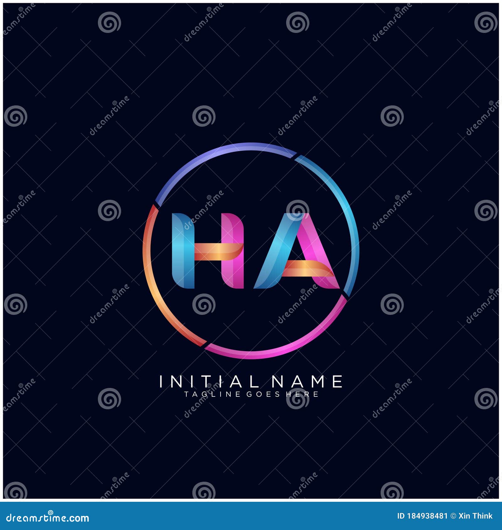 HA Letter Logo Icon Design Template Elements Stock Vector ...