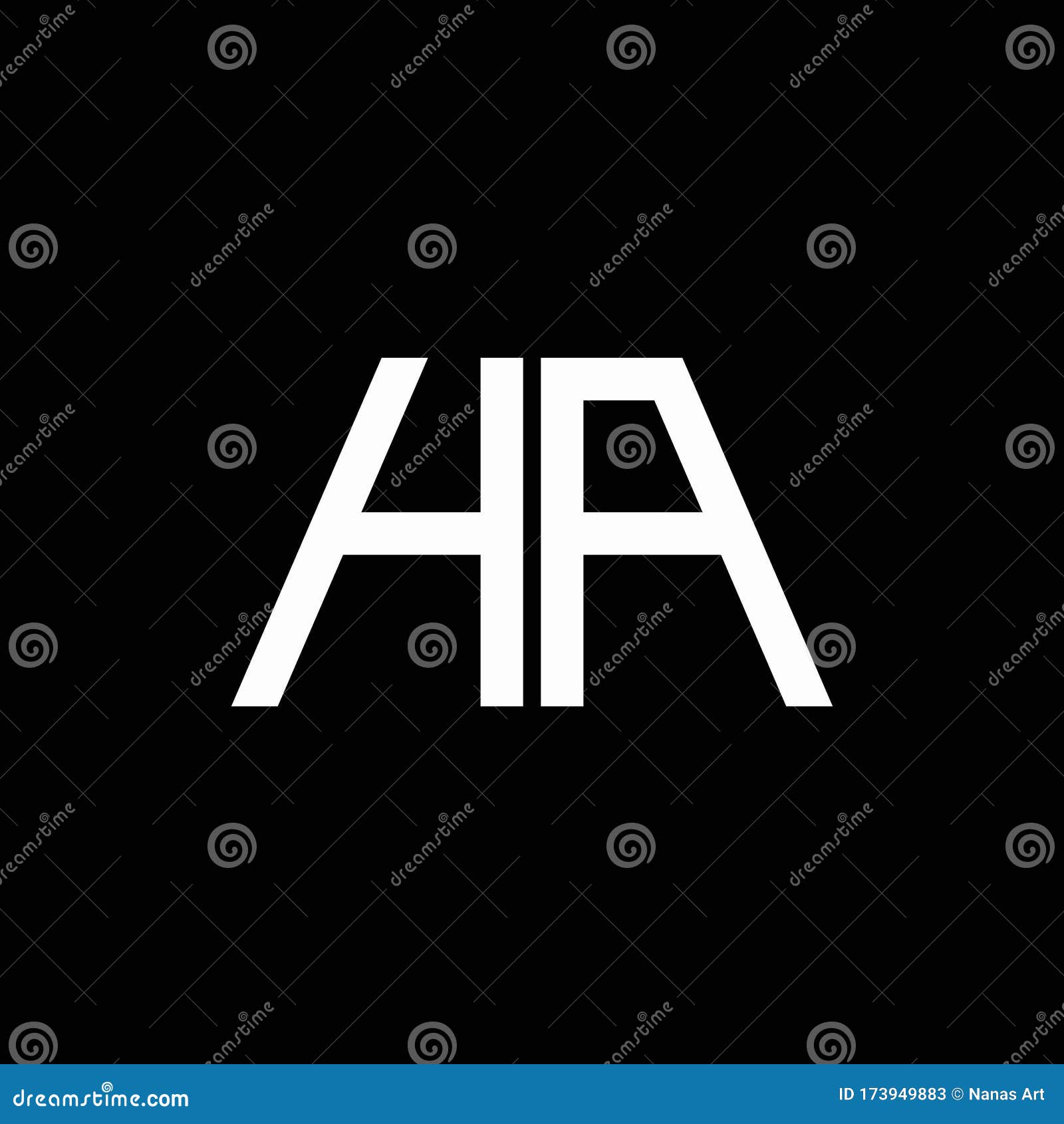 HA Logo Abstract Monogram Isolated on Black Background Stock ...