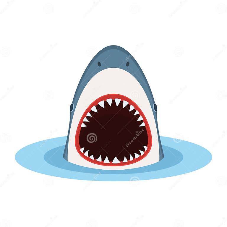 Haai met open mond vector illustratie. Illustration of open - 88552462