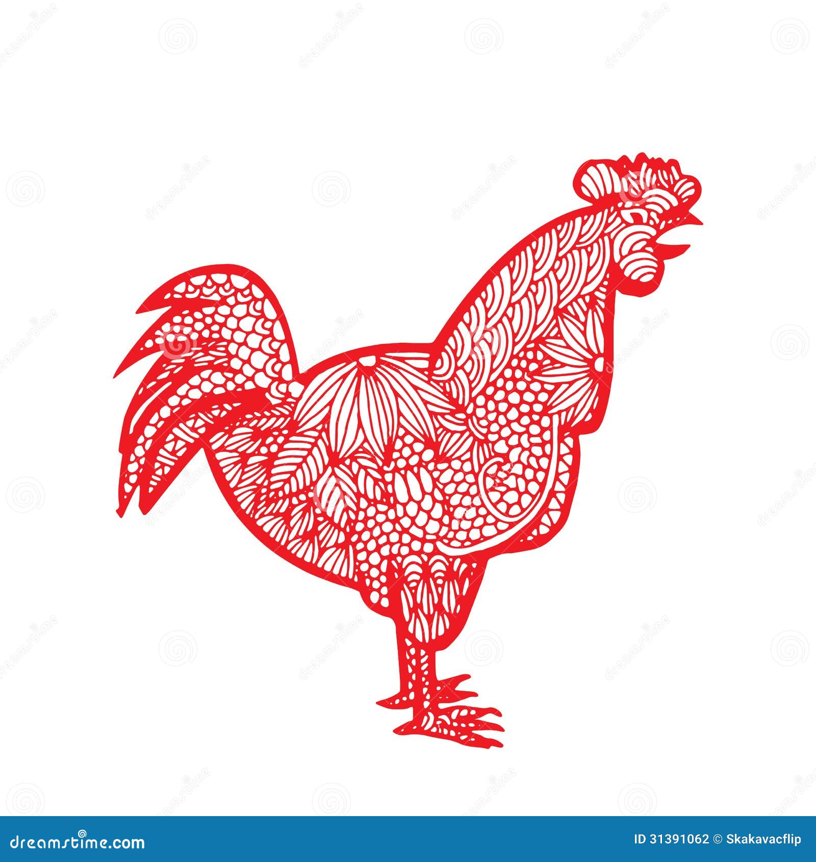 Haan Chinese dierenriem vector illustratie. Illustration of china ...