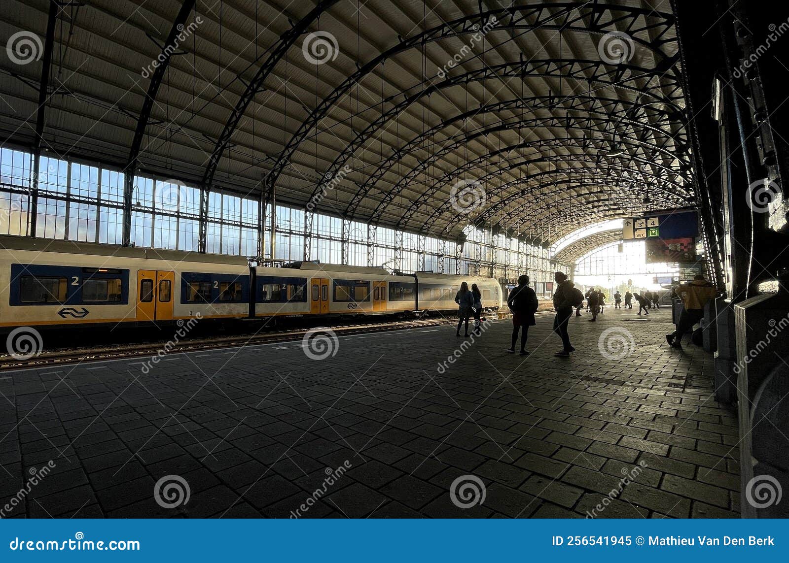 Haarlem Station at Sunset with People and Trains Editorial Image ...