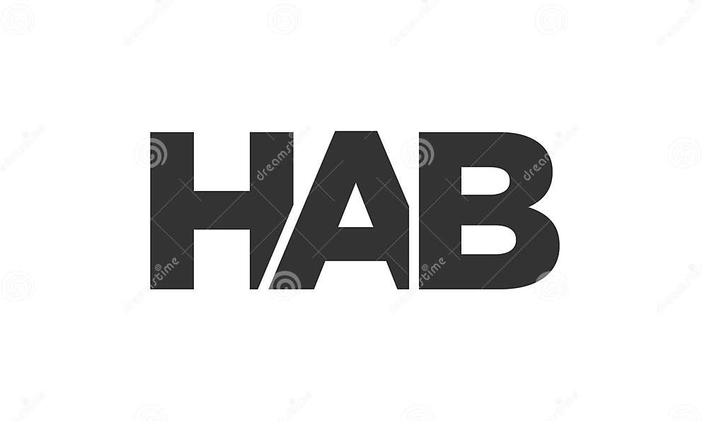 HAB Logo Design Template with Strong and Modern Bold Text. Initial ...