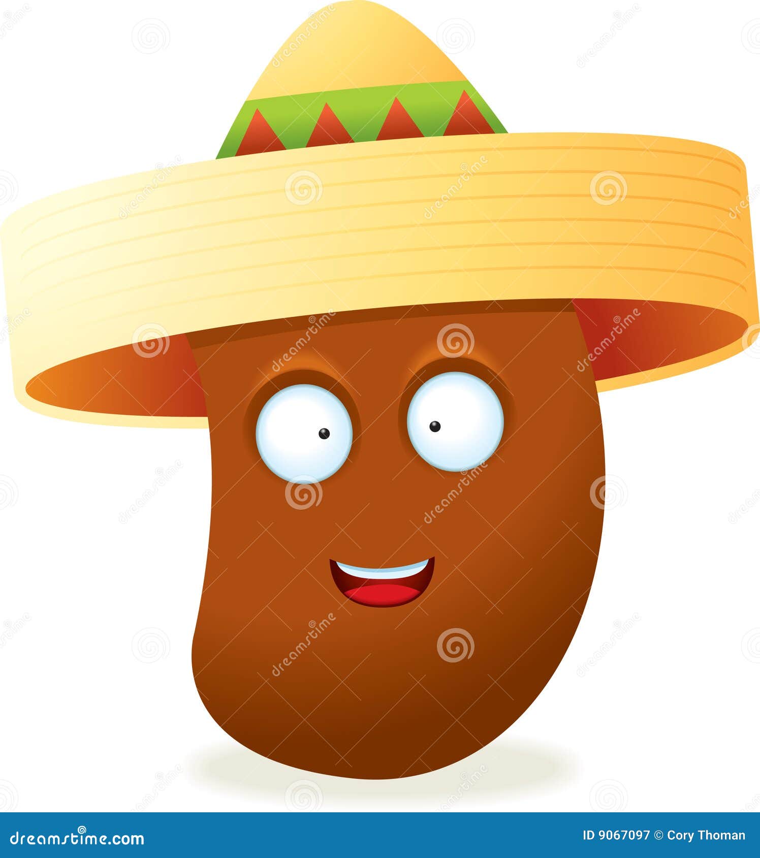 Haba de salto mexicana ilustración del vector. Ilustración de sombrero ...