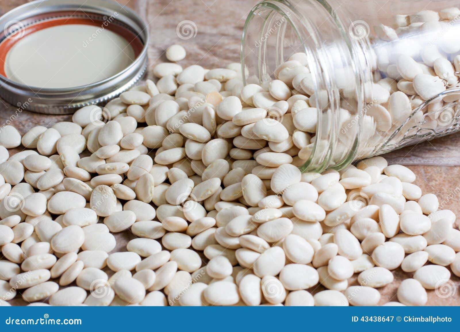 Habas De Lima Secas Derramadas En Una Encimera Imagen de archivo ...