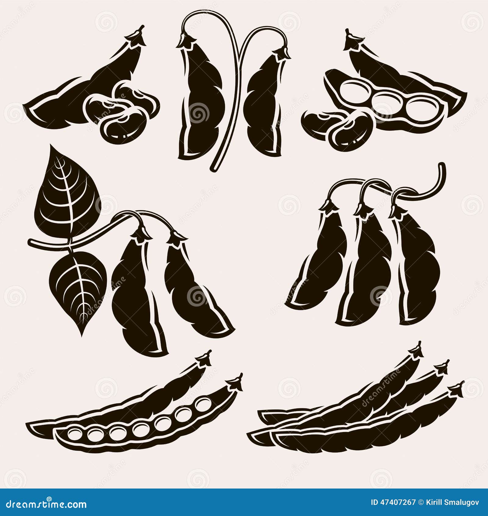 Habas fijadas Vector ilustración del vector. Ilustración de retro ...