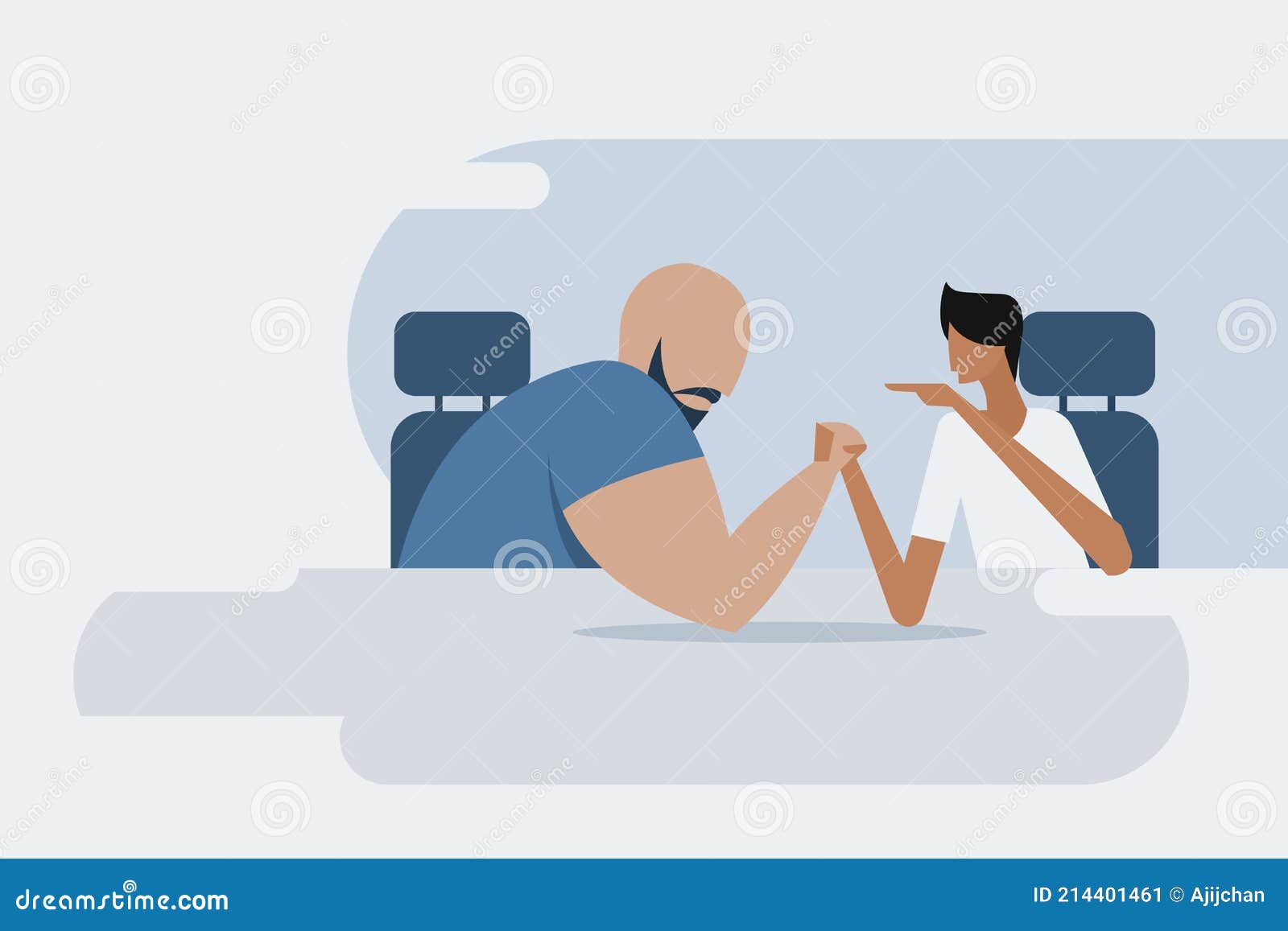 Hand Wrestling Contest. Vector Drawing | CartoonDealer.com #184730011