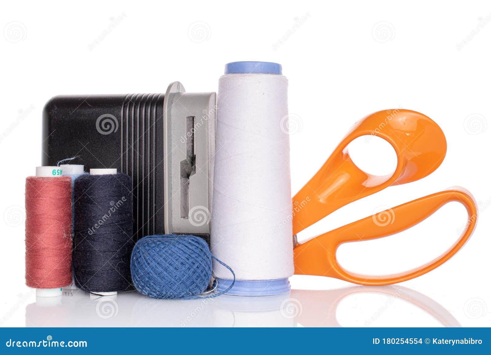 Haberdashery item on white stock photo. Image of multi - 180254554