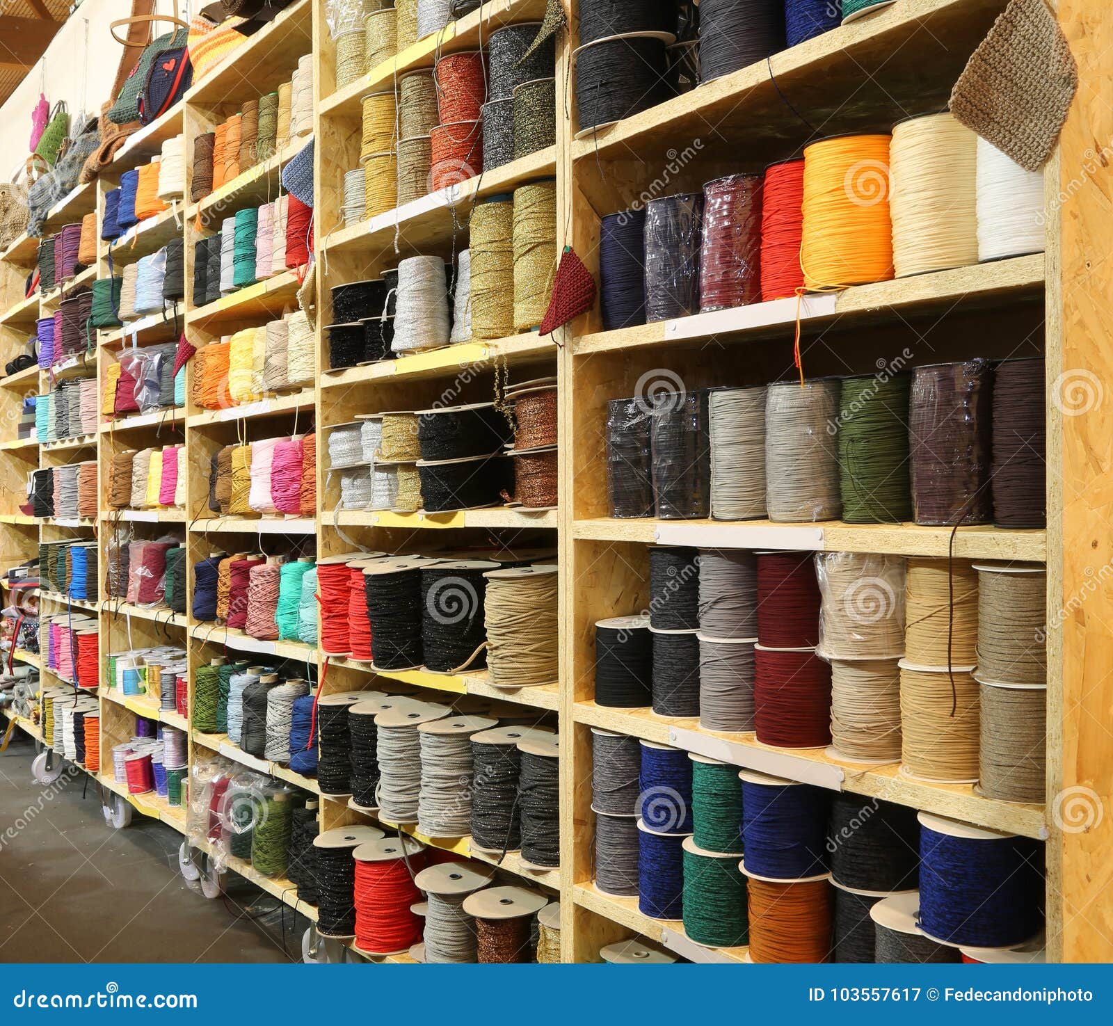 Haberdashery with Lots of Threads and Wadding for Sale Stock Image ...