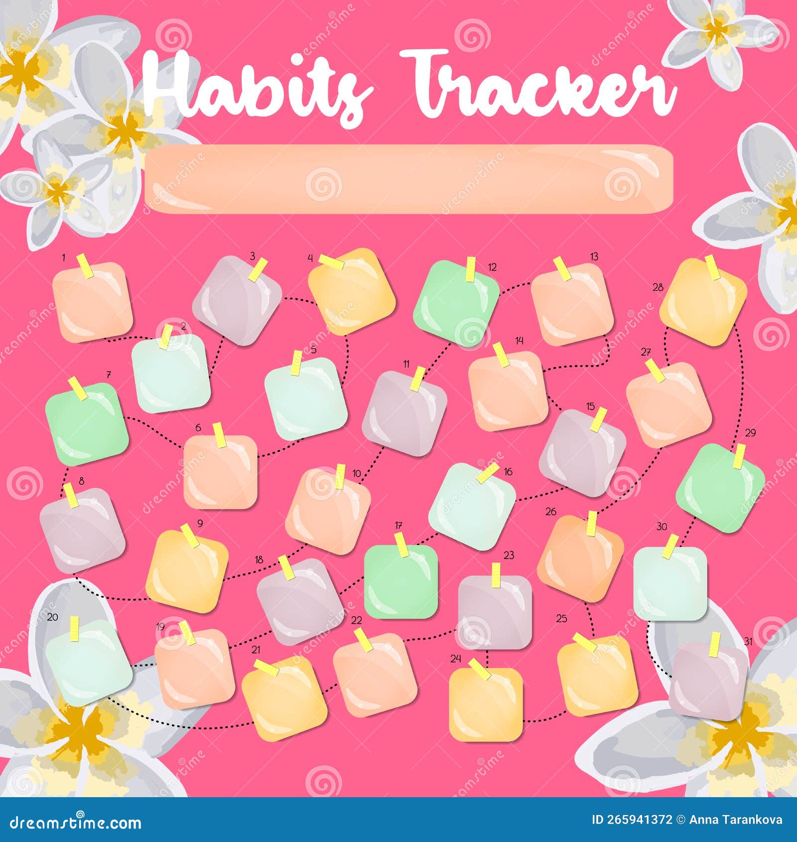 Daily Habit Tracker for 31 Days Vector Design,Simple Monthly Planner ...