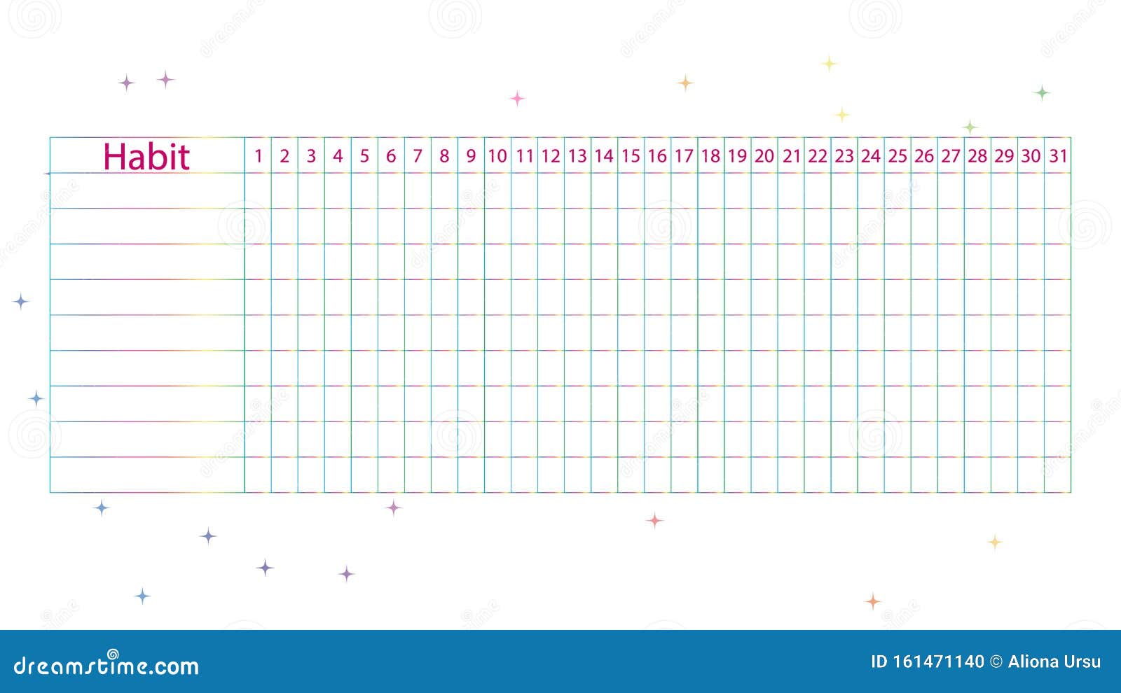 Daily habit tracker vector stock vector. Illustration of calendar ...