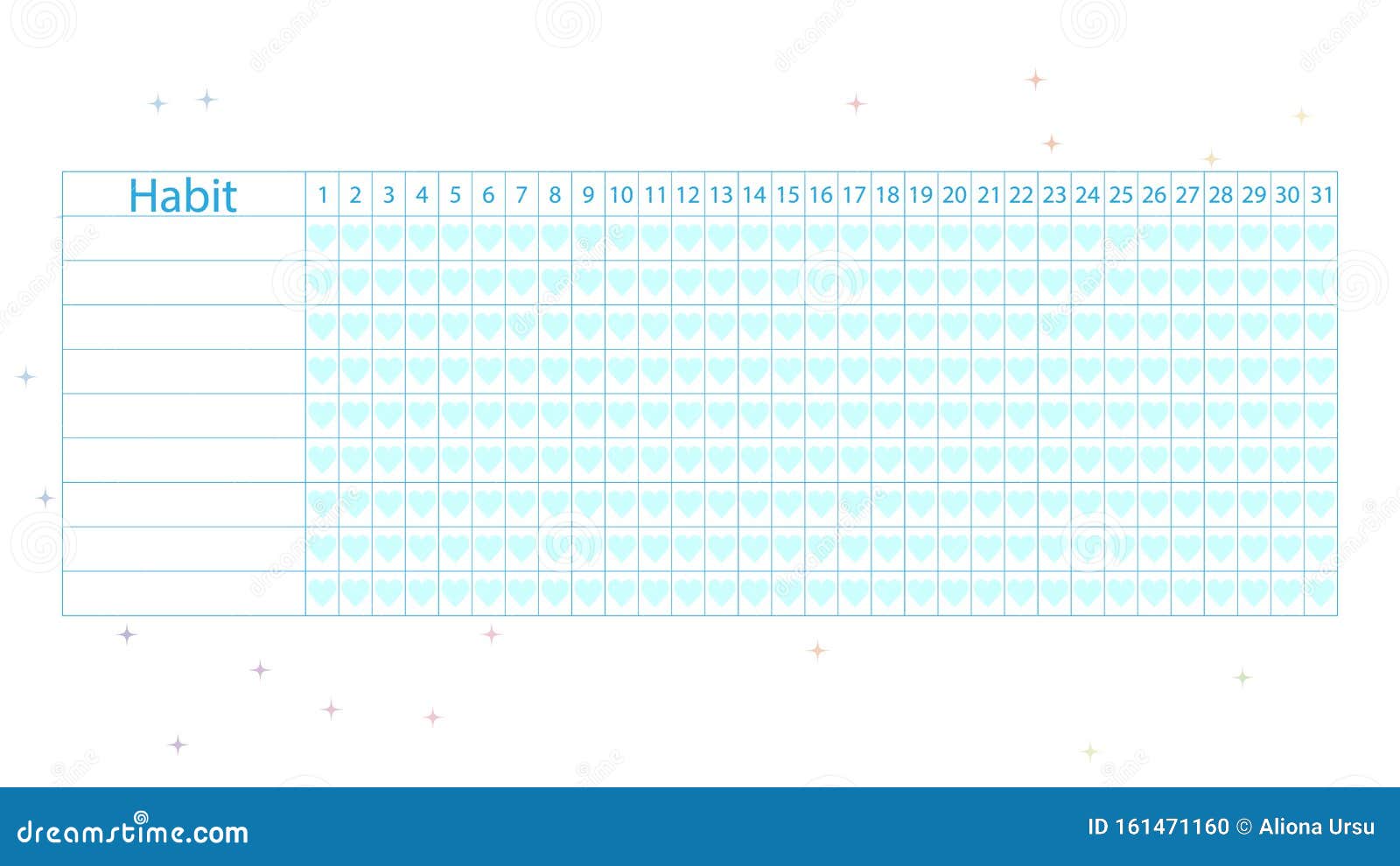 Daily habit tracker vector stock vector. Illustration of brain - 161471160