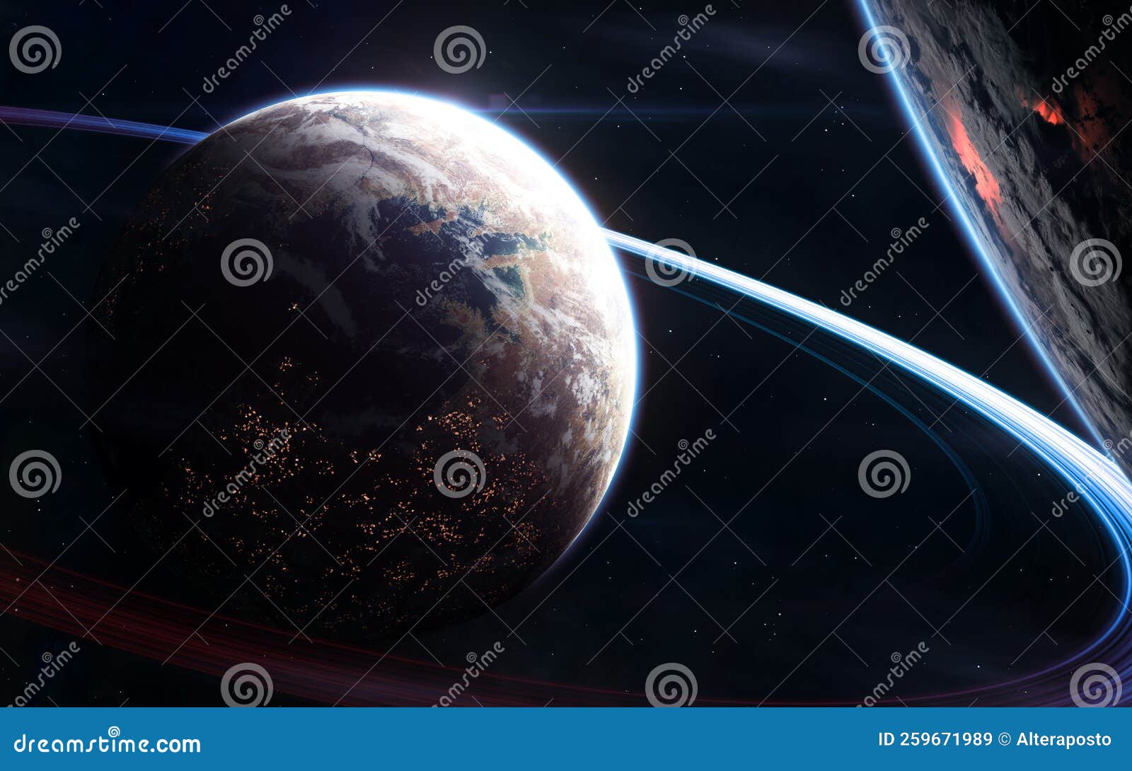 Habitable Deep Space Planets Stock Image - Image of matter, astronomy ...