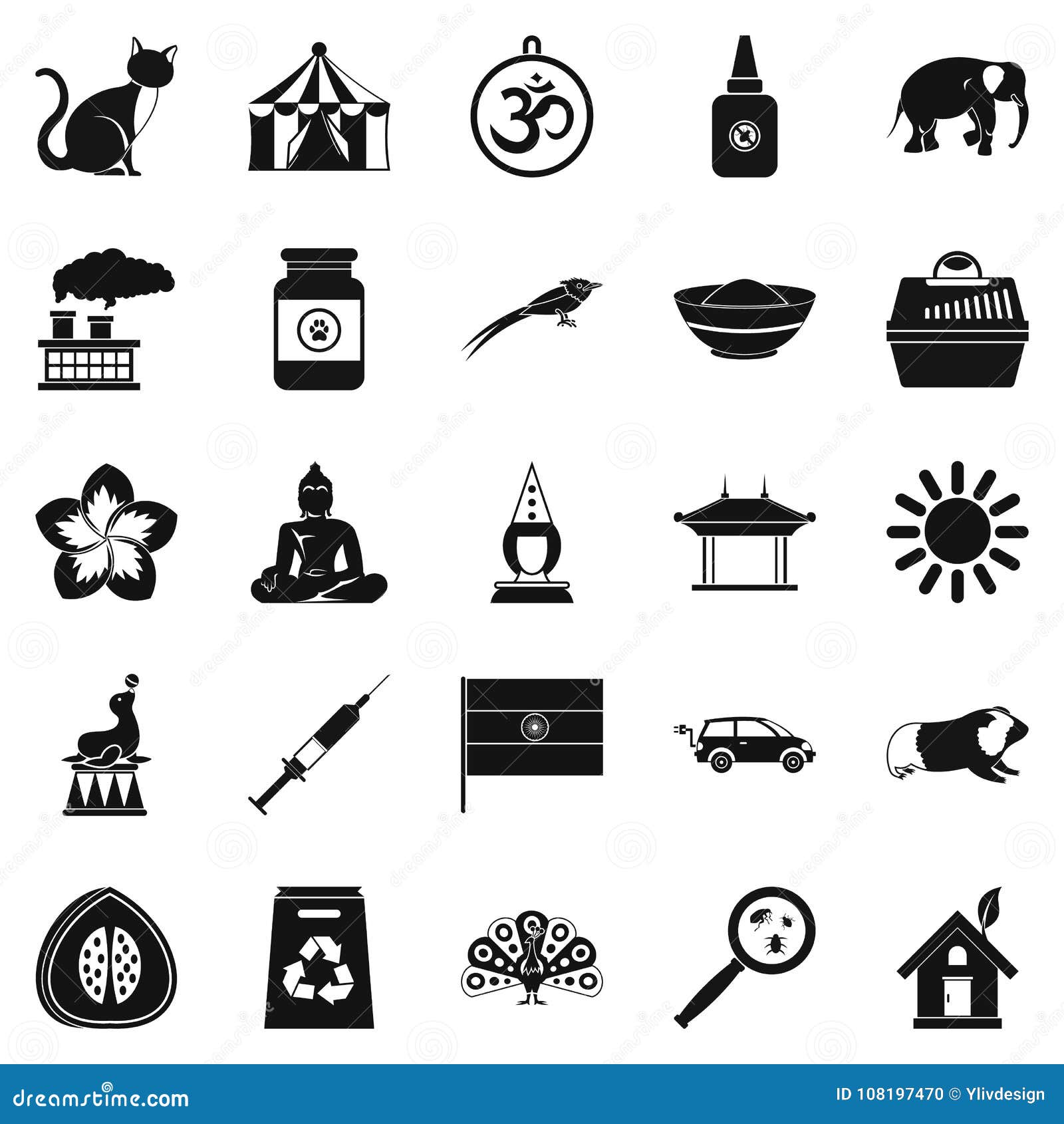 Habitat Icons Set, Simple Style Stock Vector - Illustration of isolated ...