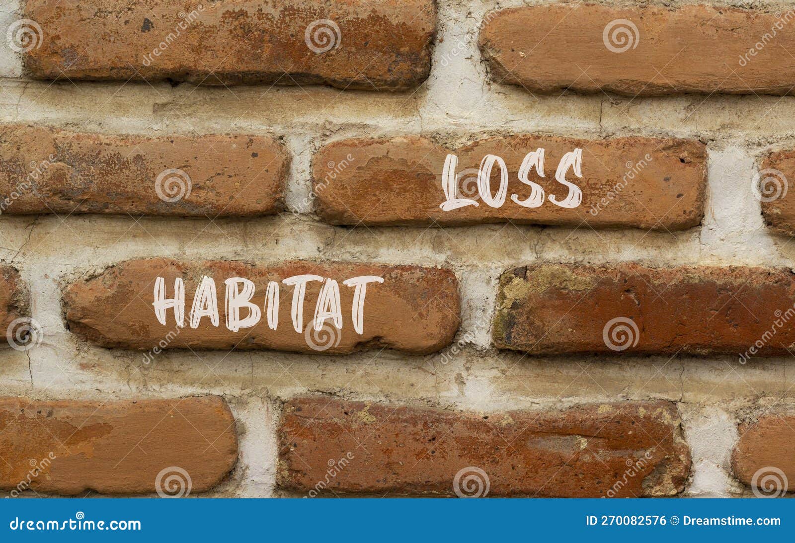 Habitat Loss Symbol Concept Words Habitat Loss On Red Brown Brick Wall