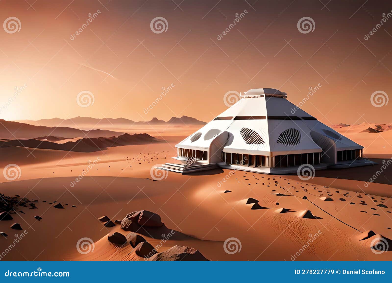 Habitat on Planet Mars -. Generative AI Stock Image - Image of ...