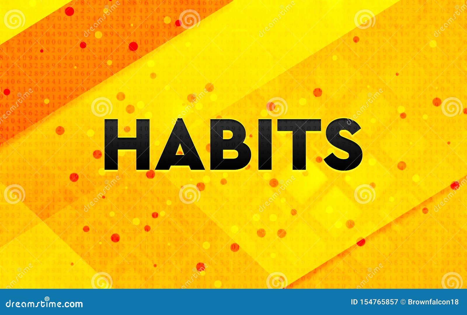 Habits Abstract Digital Banner Yellow Background Stock Illustration ...