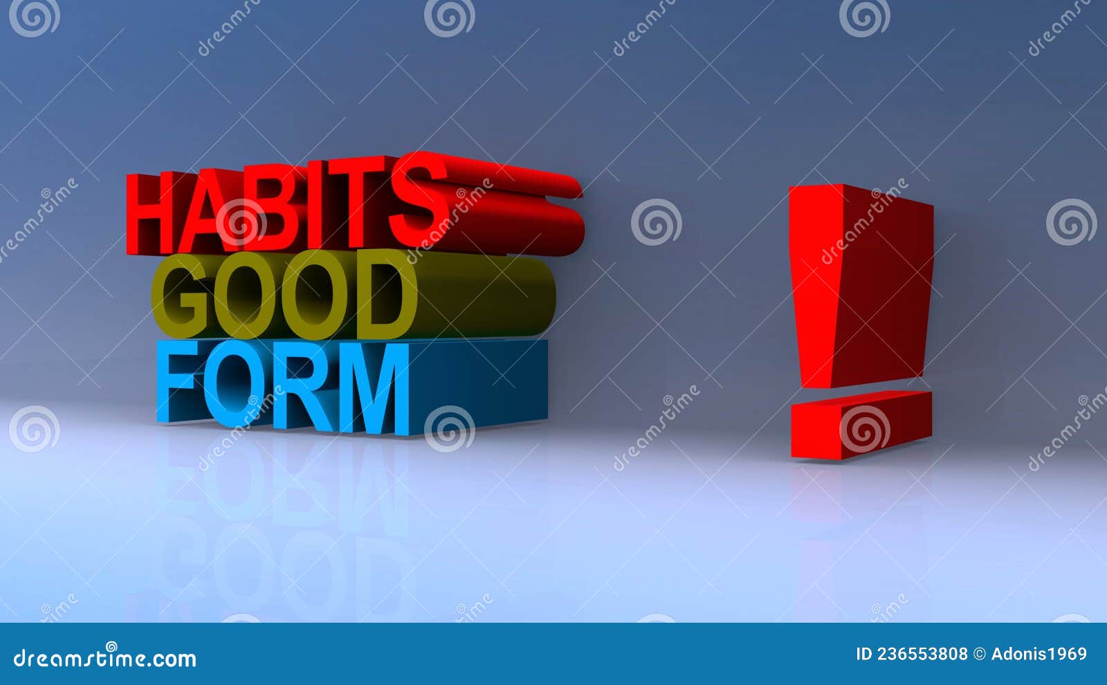 Habits good form on blue stock illustration. Illustration of plan ...