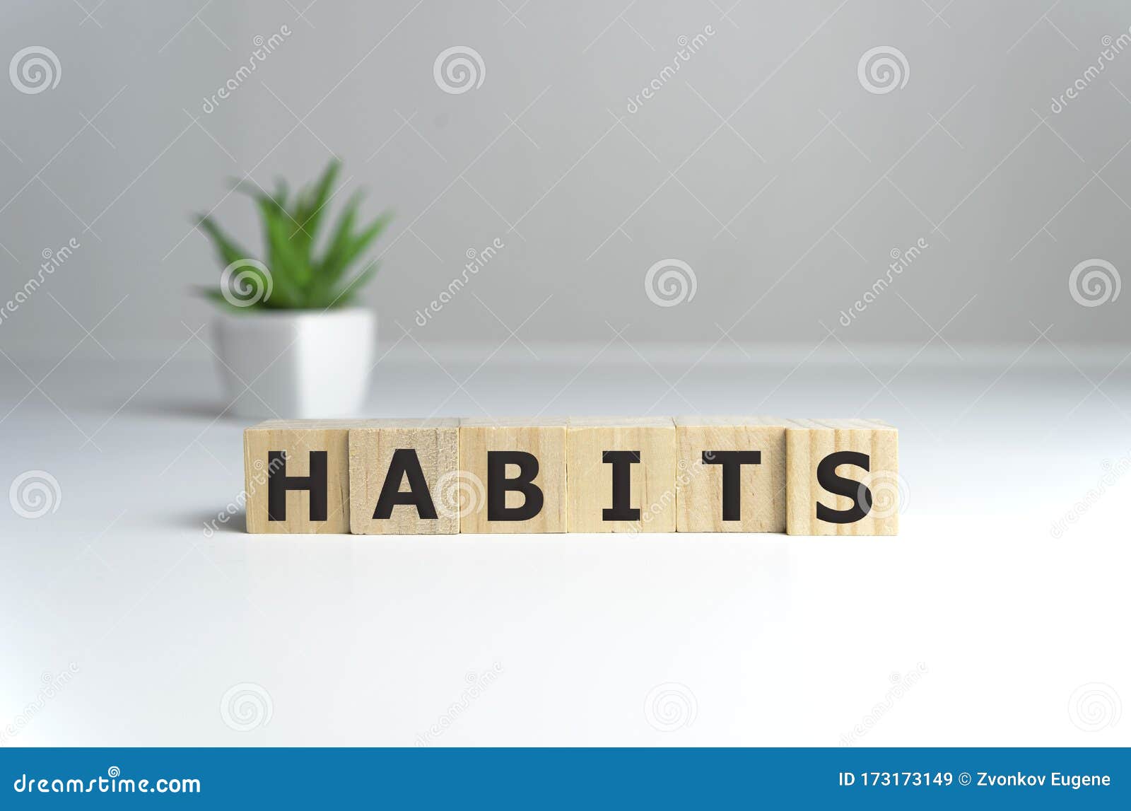 Habits - Word from Wooden Blocks with Letters, Regular Tendency or ...
