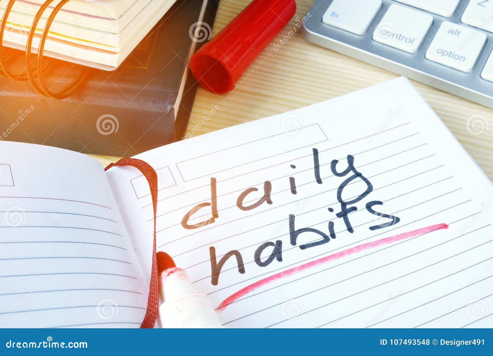 Daily Habits Written in a Note. Stock Photo - Image of success, active ...