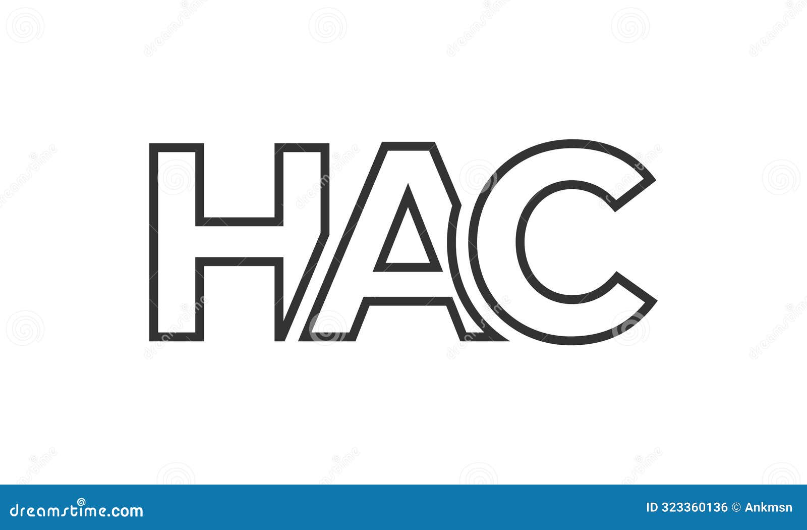 HAC Logo Design Template with Strong and Modern Bold Text. Initial ...