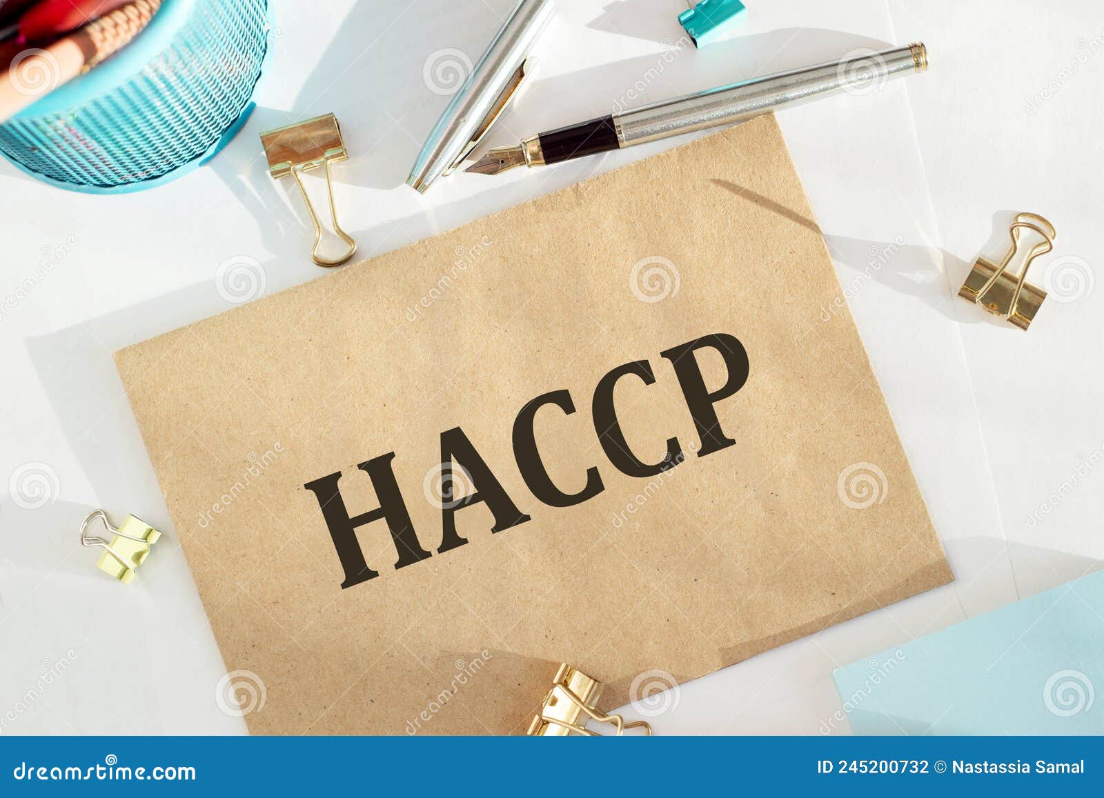 HACCP Hazard Analysis and Critical Control Points Text Printed on ...
