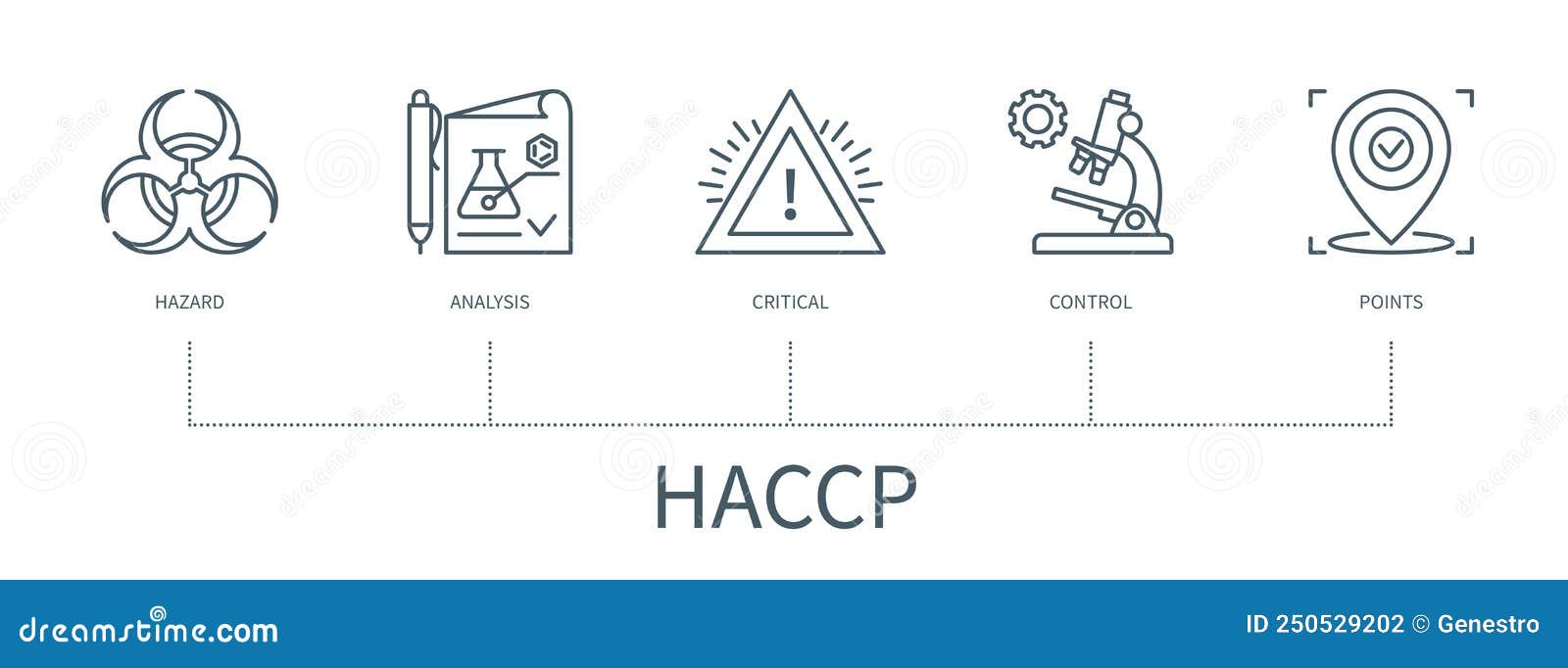 HACCP Infographic in Minimal Outline Style Stock Illustration ...