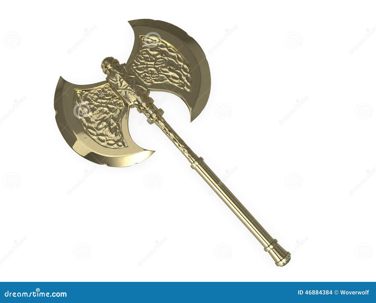 Hache d'or de bataille illustration stock. Illustration du barbare ...