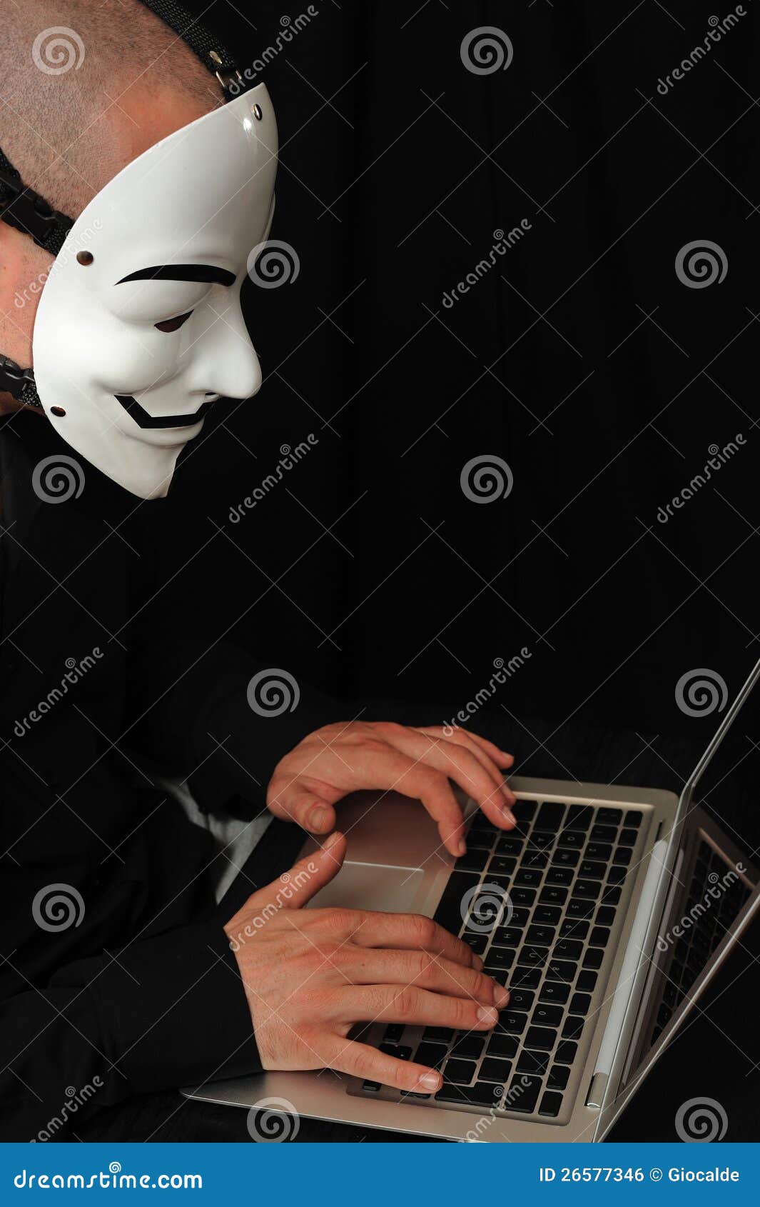 Hacher with computer editorial photo. Image of hack, hacking - 26577346