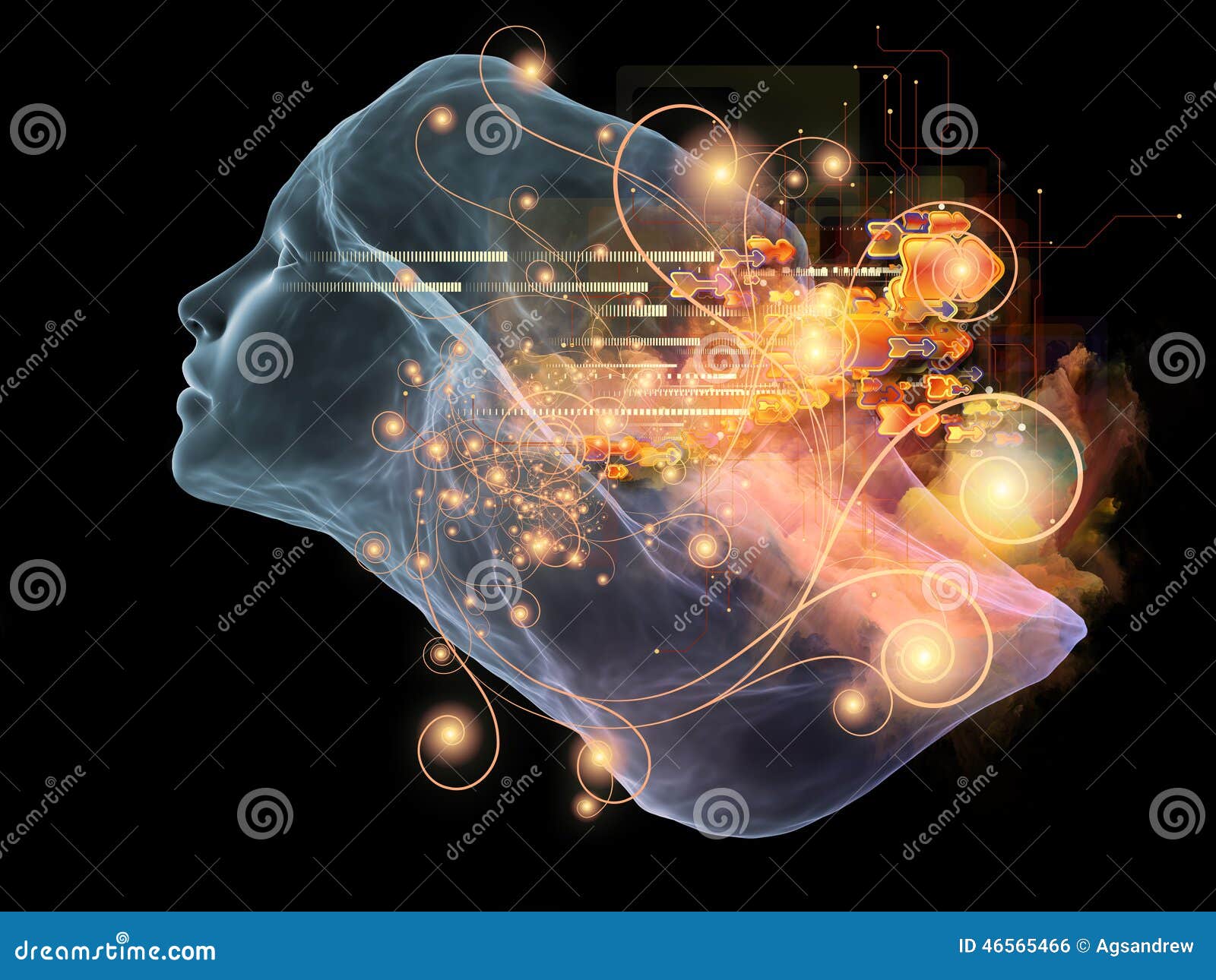 Hacia El Intelecto De Digitaces Stock de ilustración - Ilustración de ...