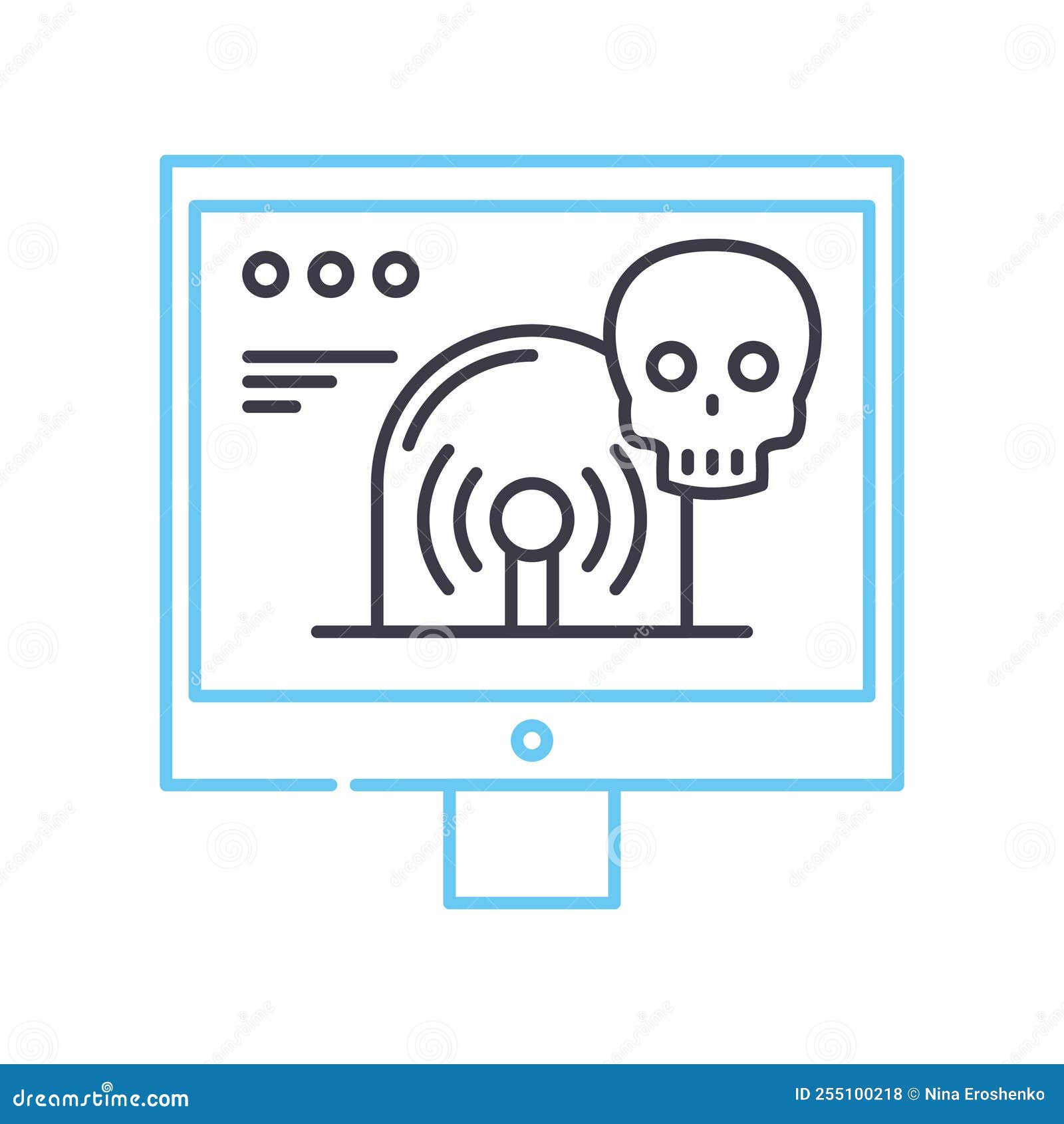 Hack Alarm Line Icon, Outline Symbol, Vector Illustration, Concept Sign ... Hack Alarm Line Icon, Outline Symbol, Vector Illustration, Concept Sign ...