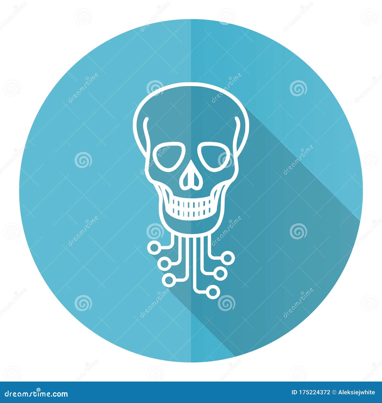 Hack Blue Round Flat Design Vector Icon Isolated on White Background ...