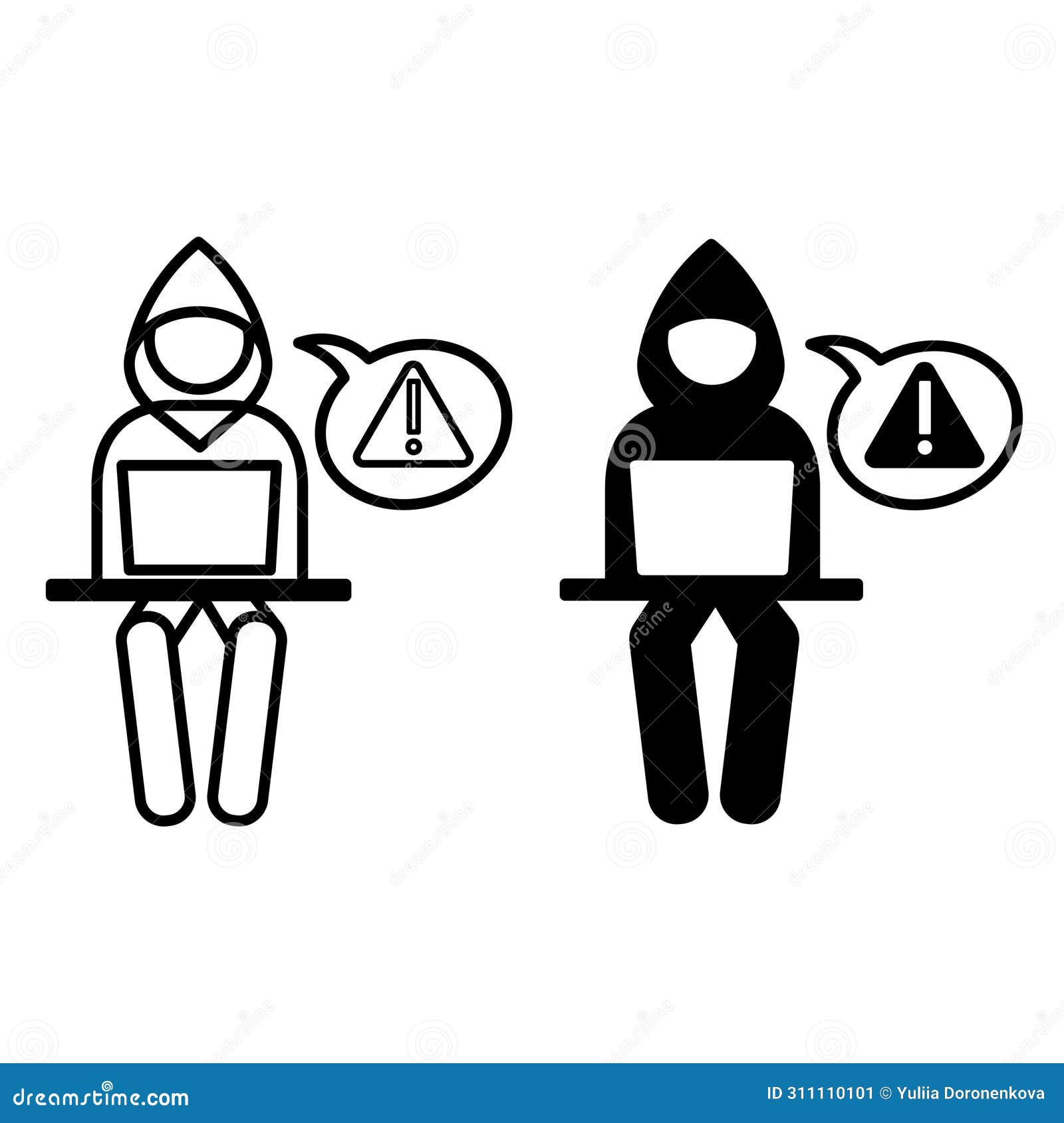 Hack icons. stock vector. Illustration of design, phishing - 311110101