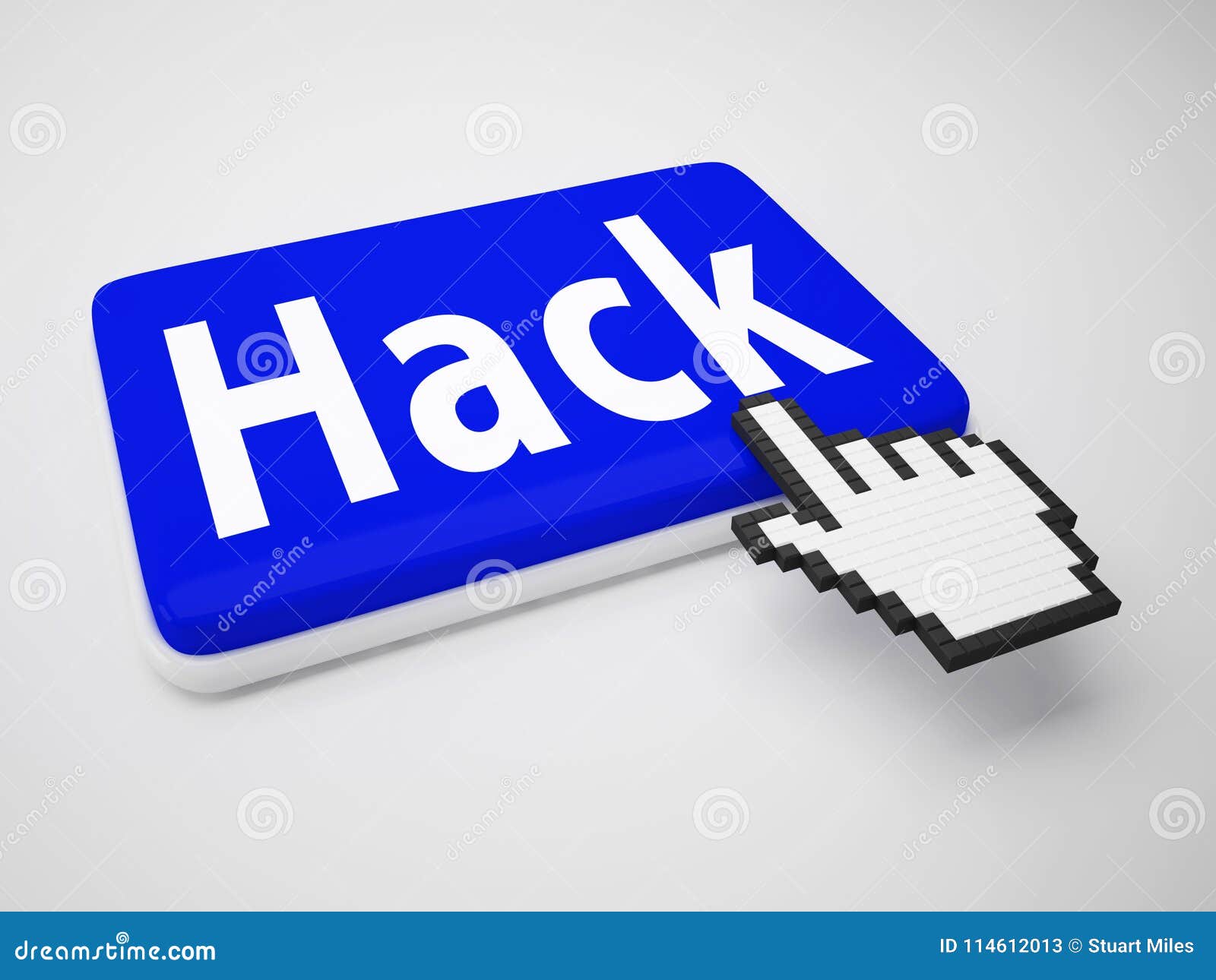 Hack Key Pressed Shows Hacking 3d Illustration Stock Illustration ...