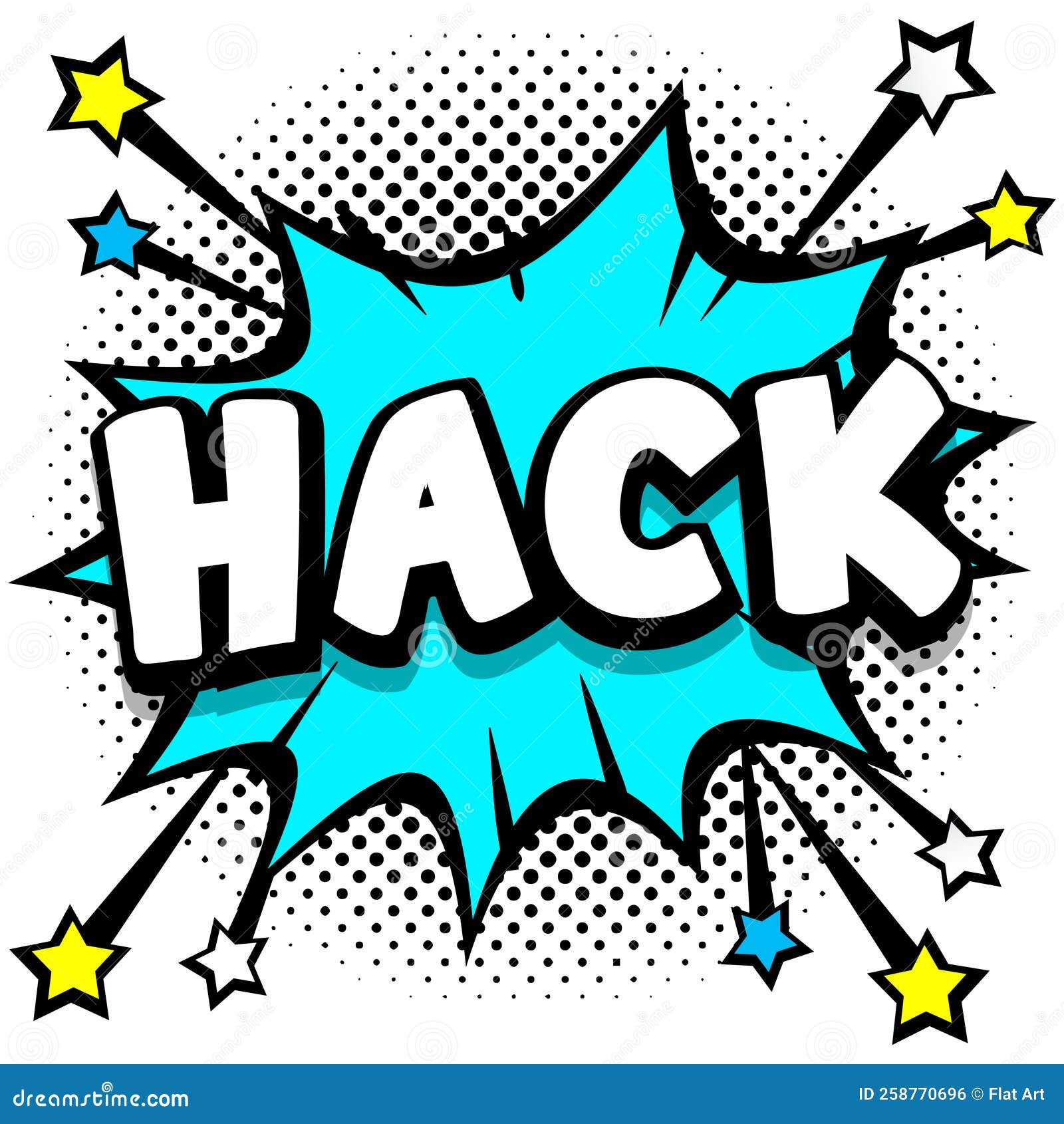 Hack Pop Art Comic Speech Bubbles Book Sound Effects Stock Vector ...
