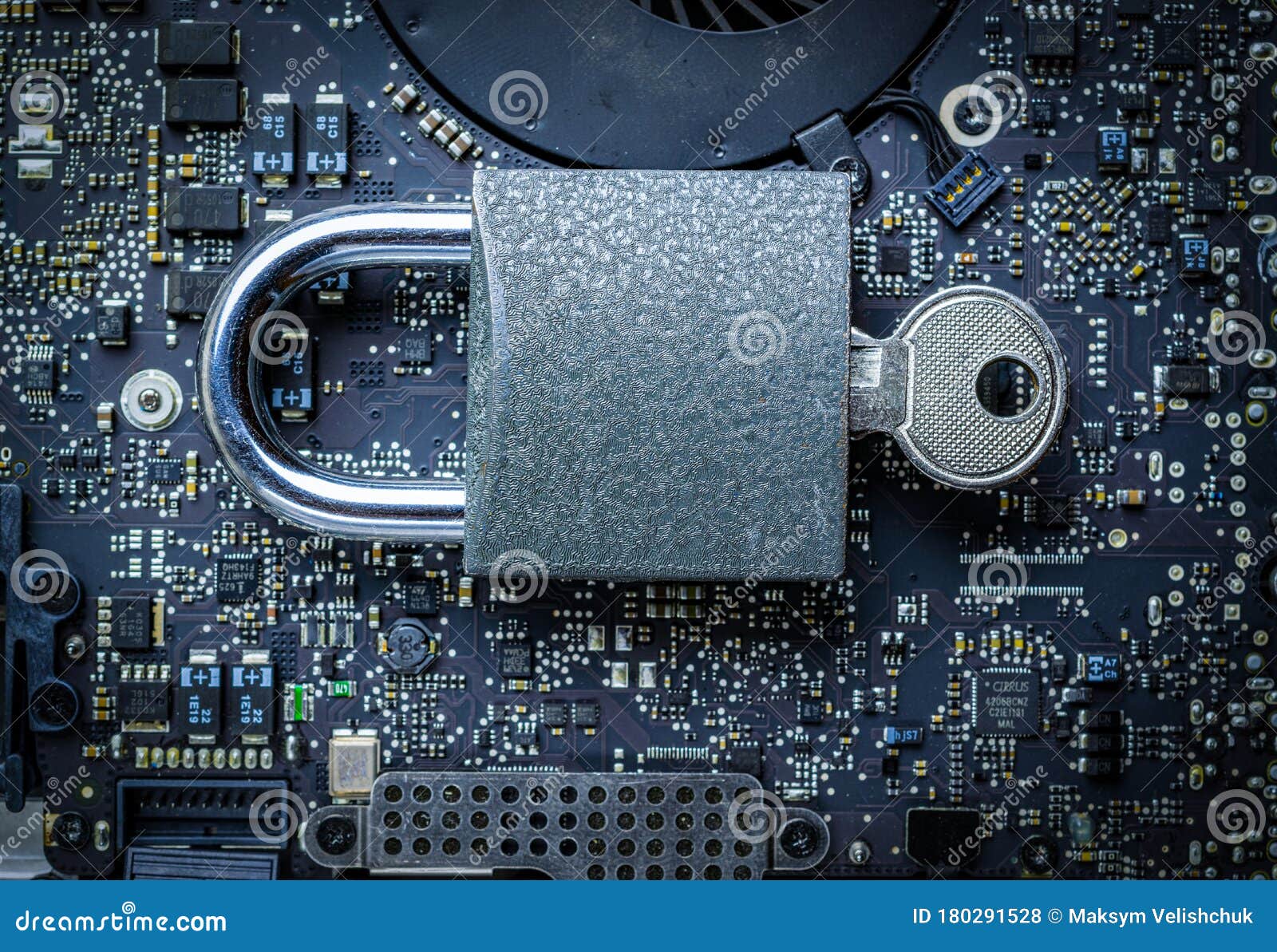 Hack Security Data Protection. Computer Internet Safe with Lock, Key on ...