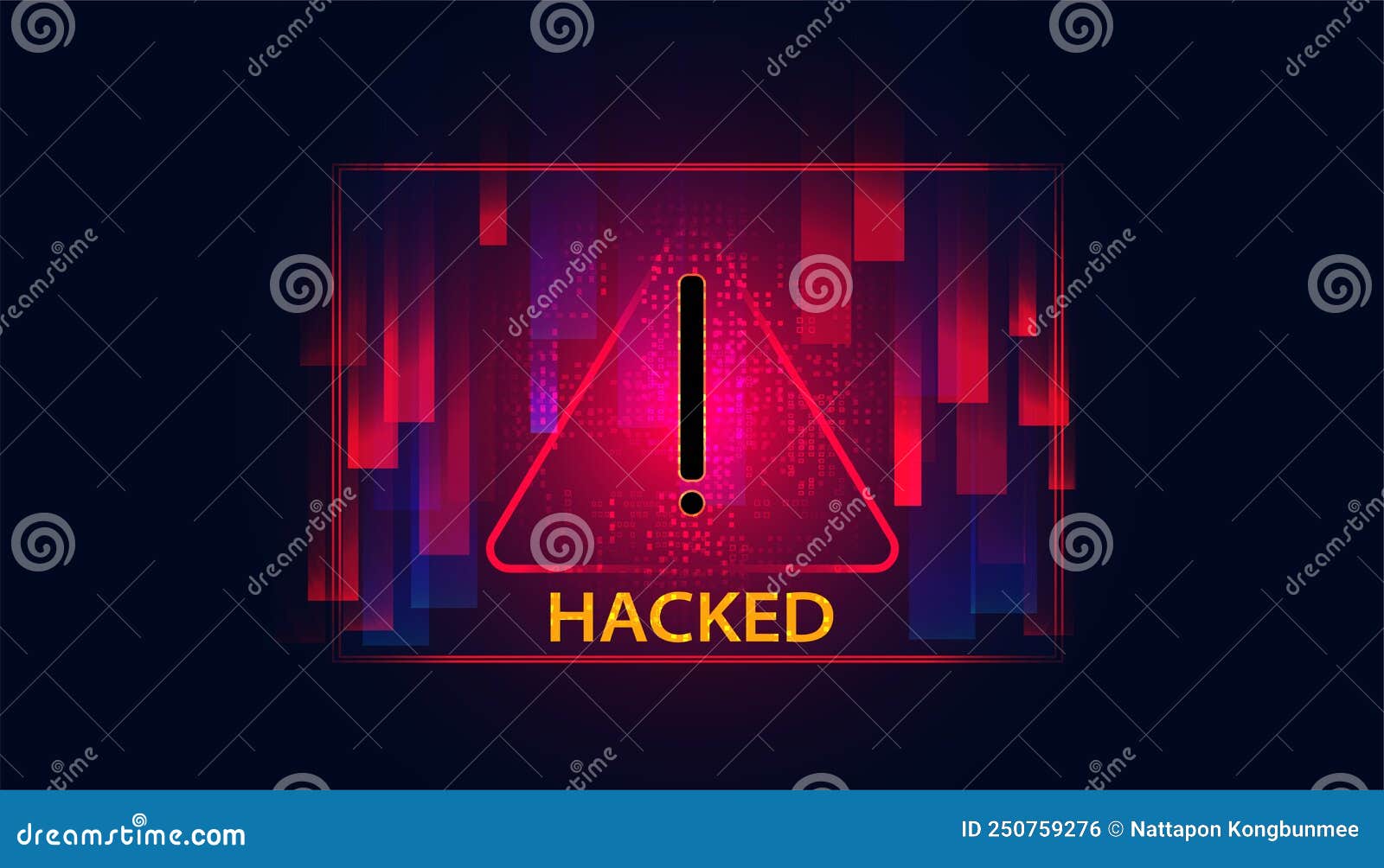 Hack Warning Concept Interface Screen Red System Warning that the ...
