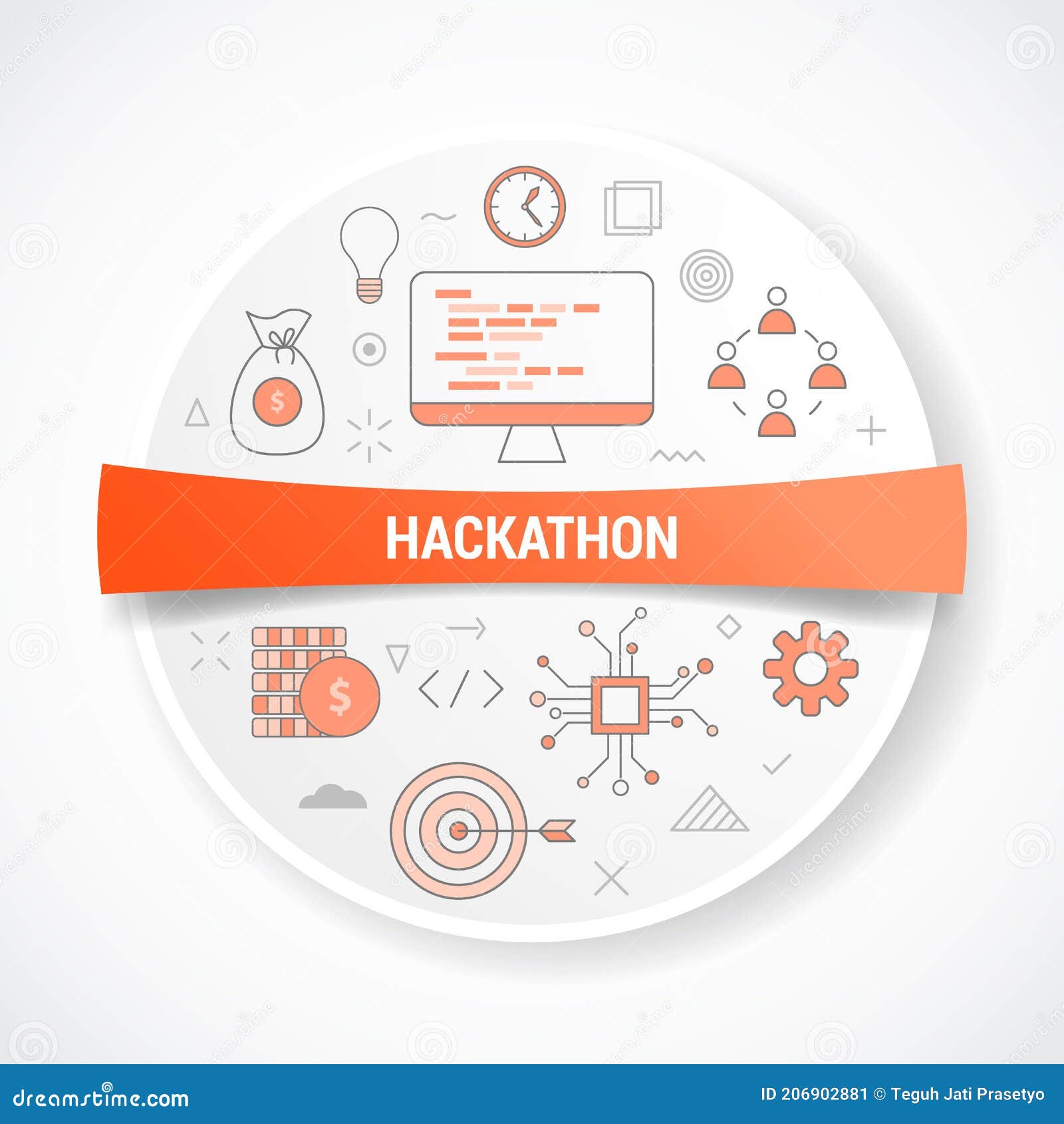 Hackathon Icon Symbol Illustration With Calendar And Marking With Green ...