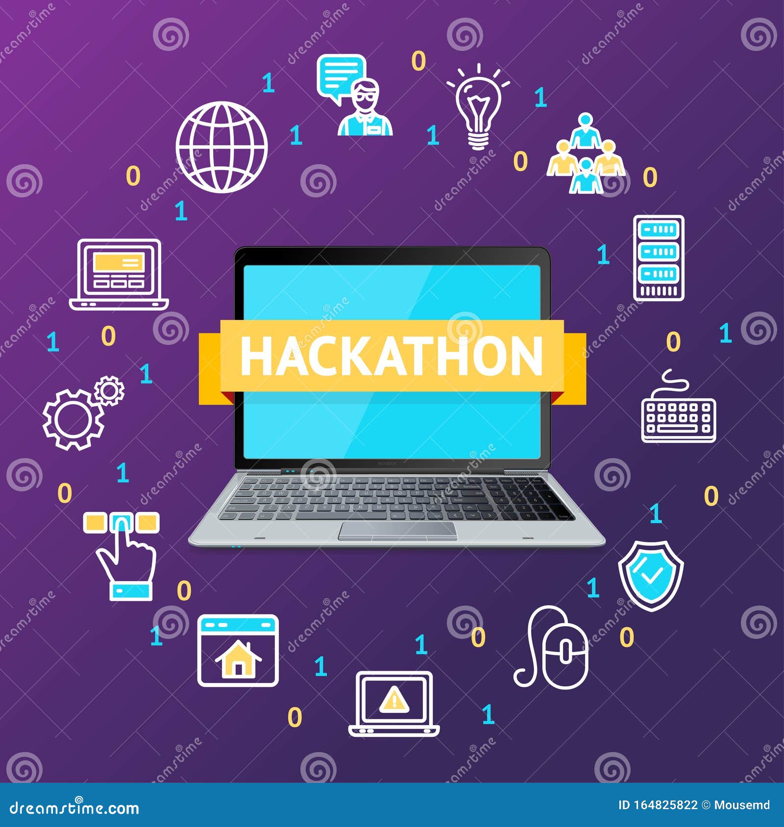 HACKATHON. Concept With People, Letters And Icons. Flat Vector ... HACKATHON. Concept With People, Letters And Icons. Flat Vector ...